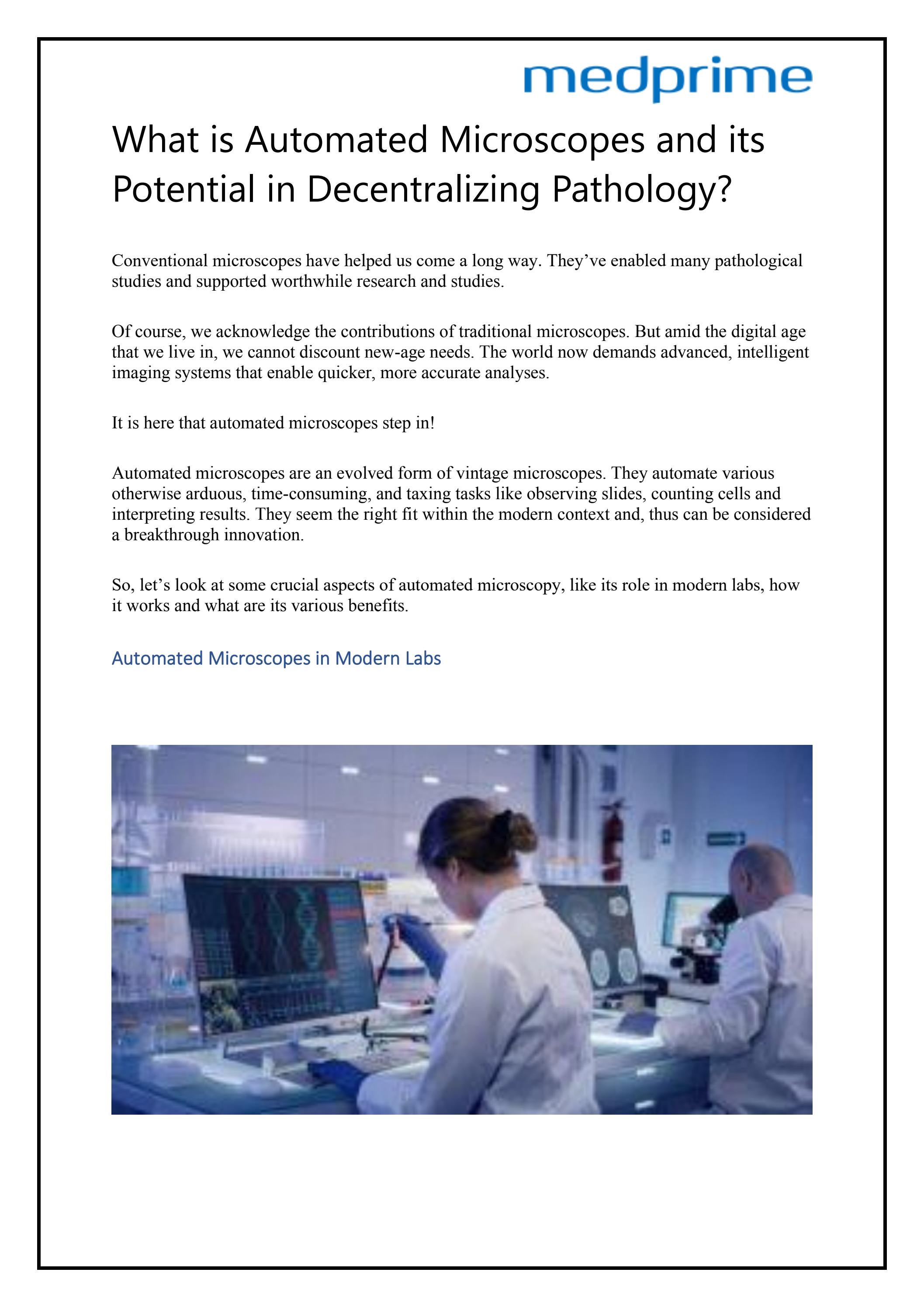What is Automated Microscopes and its Potential in Decentralizing ...