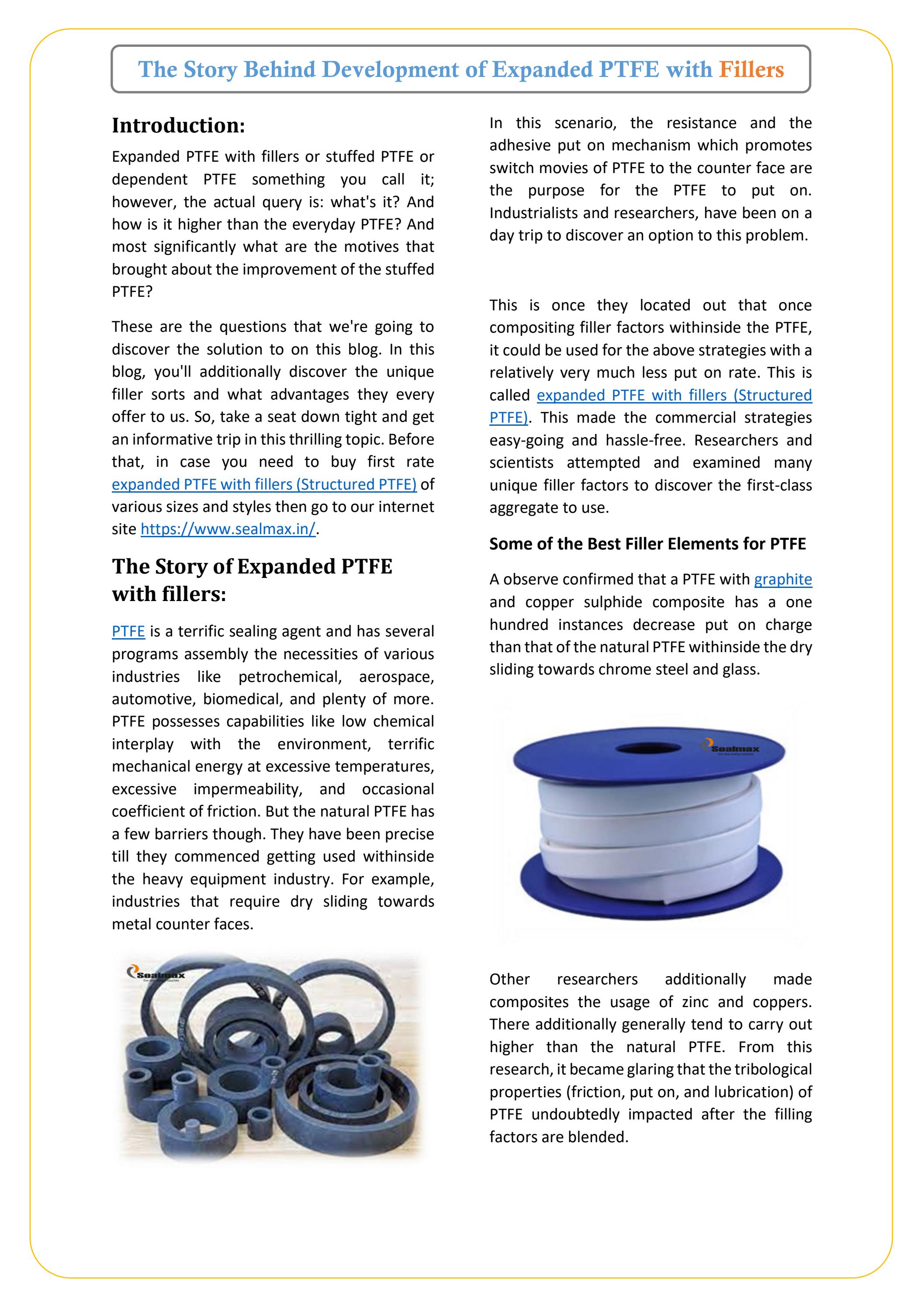 The Story Behind Development of Expanded PTFE with Fillers by ...