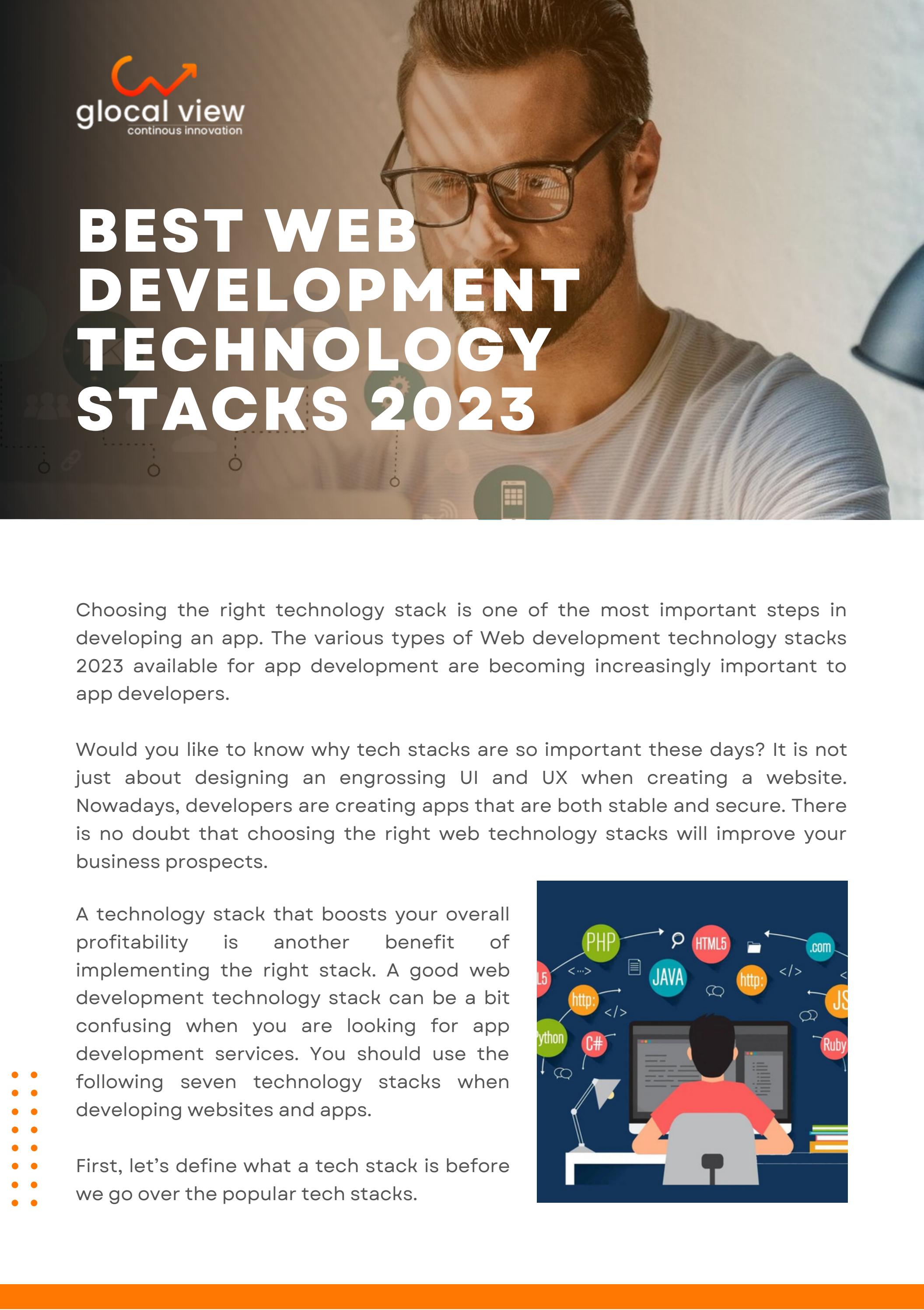 BEST WEB DEVELOPMENT TECHNOLOGY STACKS 2023 by Glocal View - Issuu