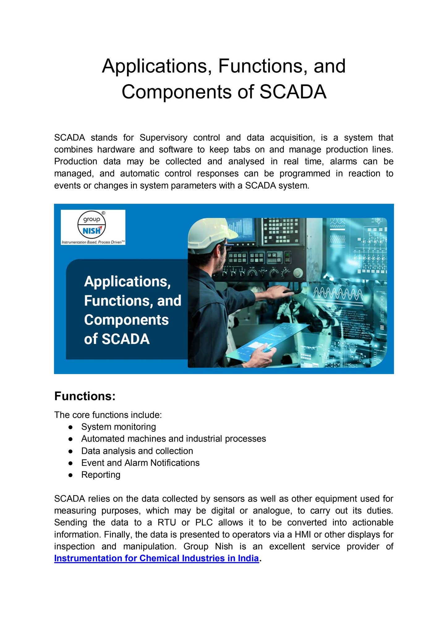 Applications, Functions, and Components of SCADA by Group Nish - Issuu