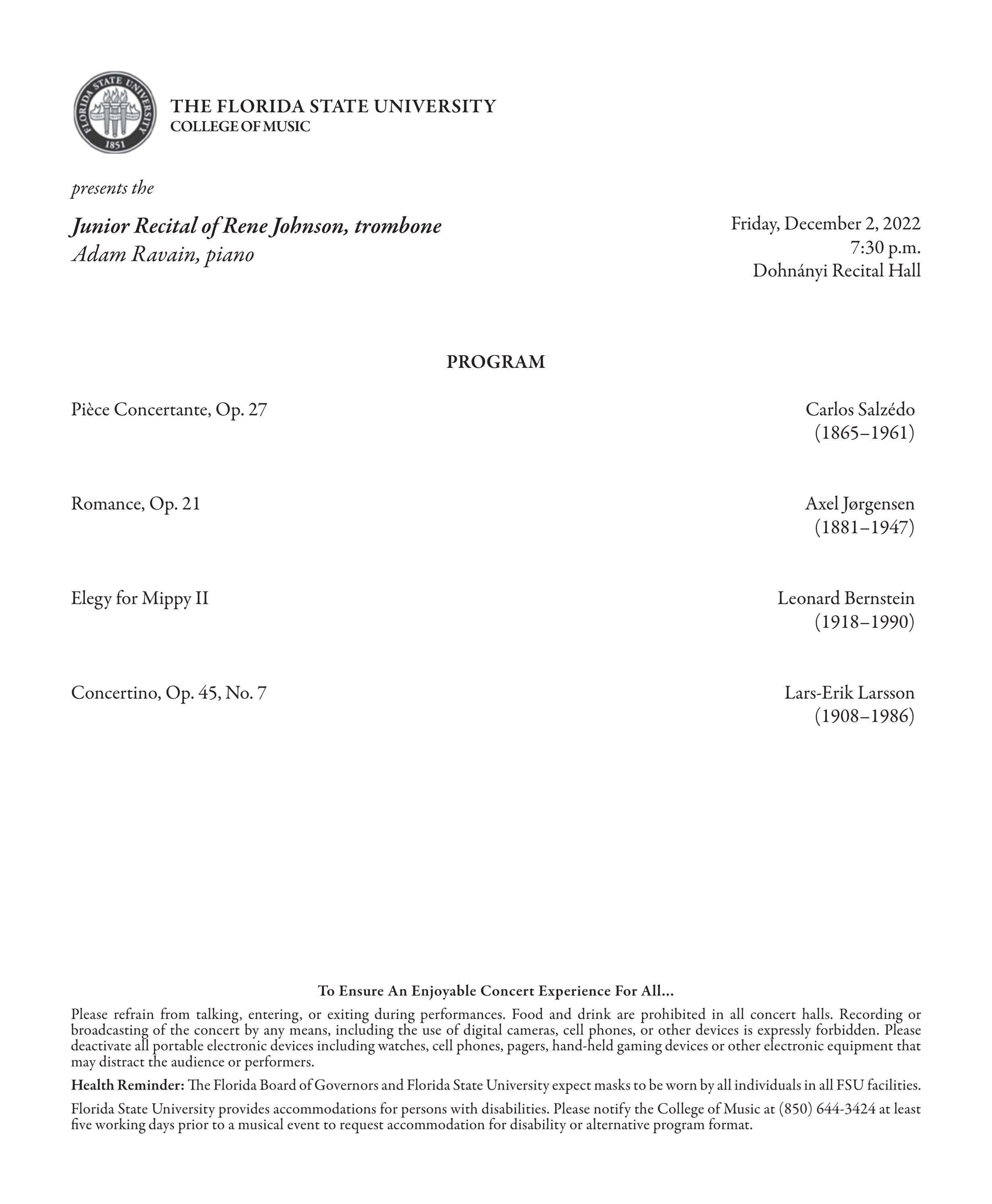 20221202_Johnson by Florida State University College of Music - Issuu