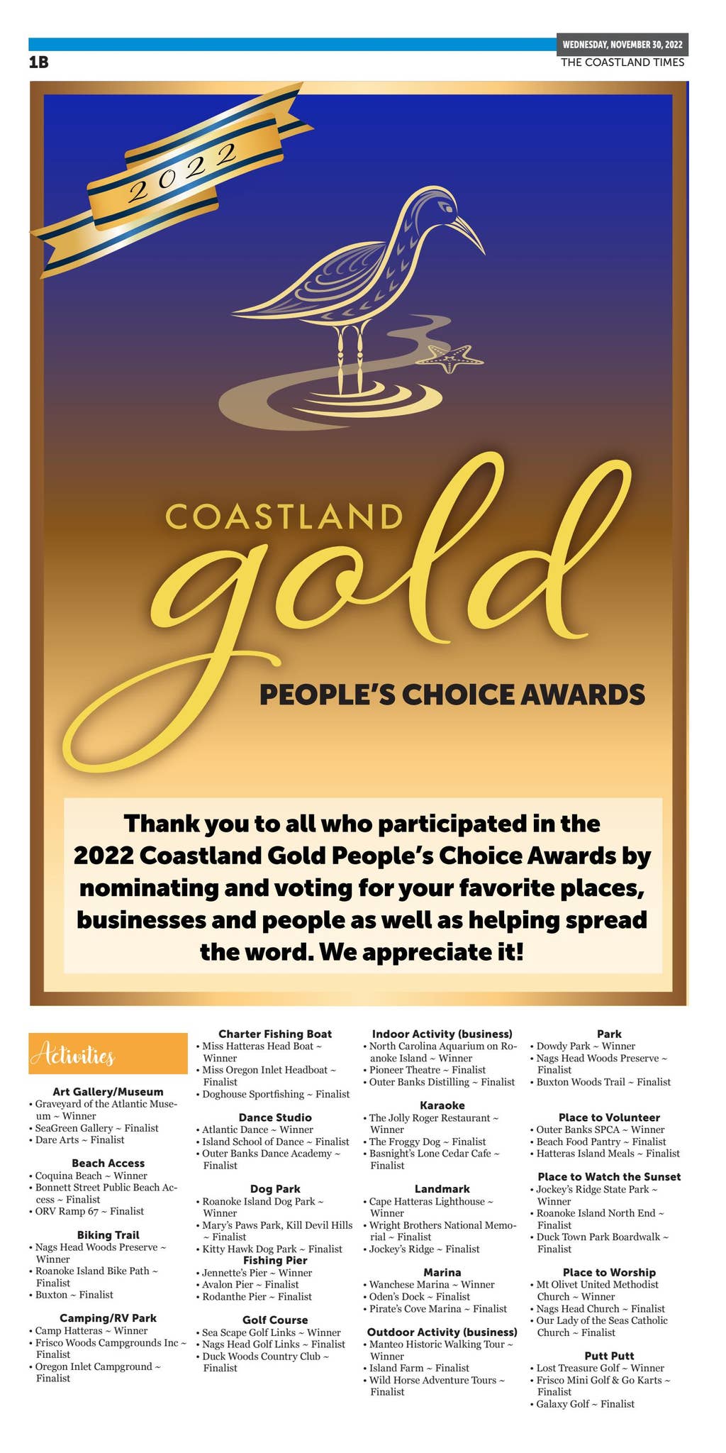 Coastland Gold 2022 Winners and Finalists by The Coastland Times - Issuu