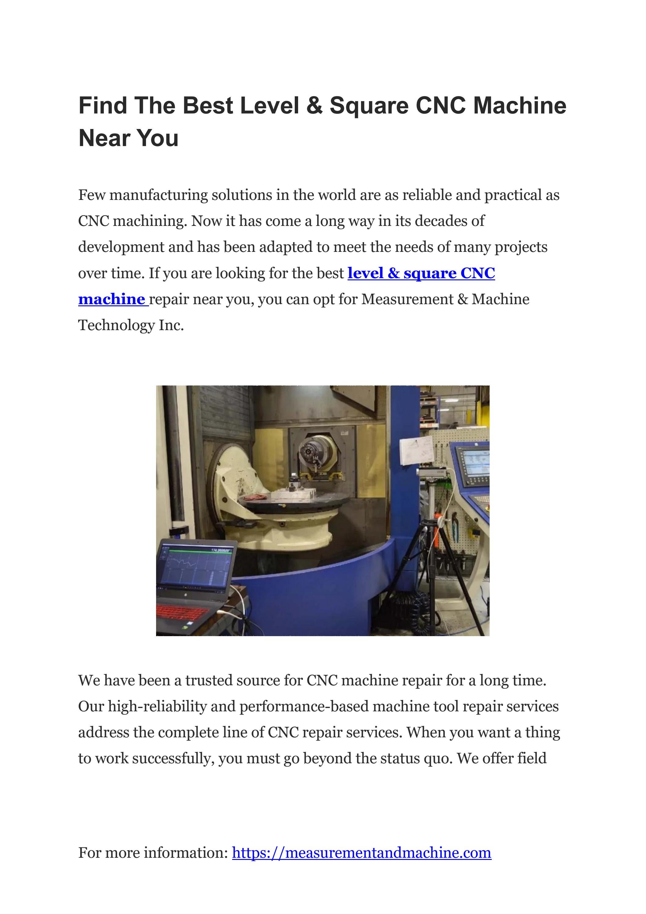 Find The Best Level & Square CNC Machine Near You by Measurement and ...