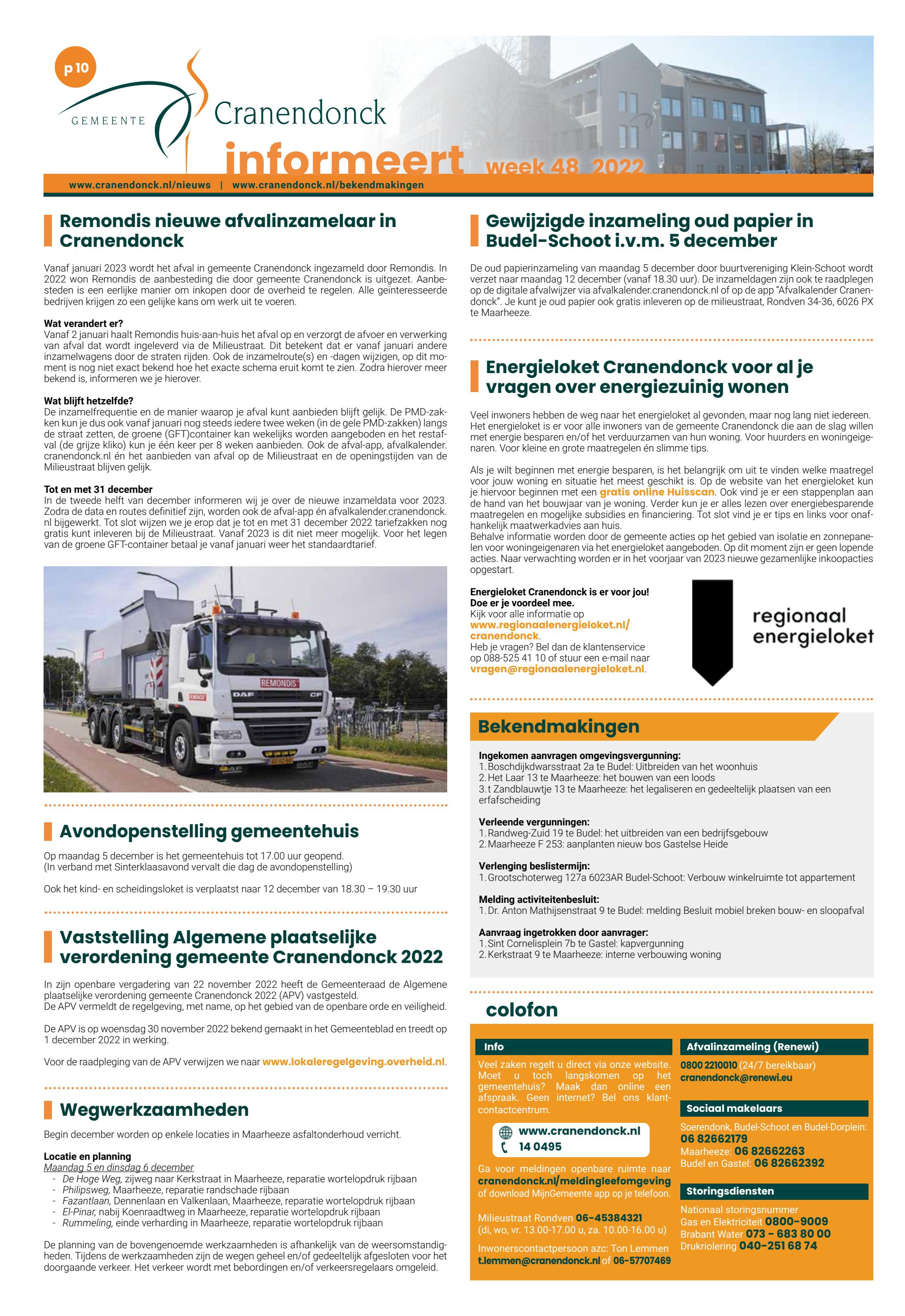 Gemeentenieuws Cranendonck week 48 2022 by HAC Weekblad - Issuu