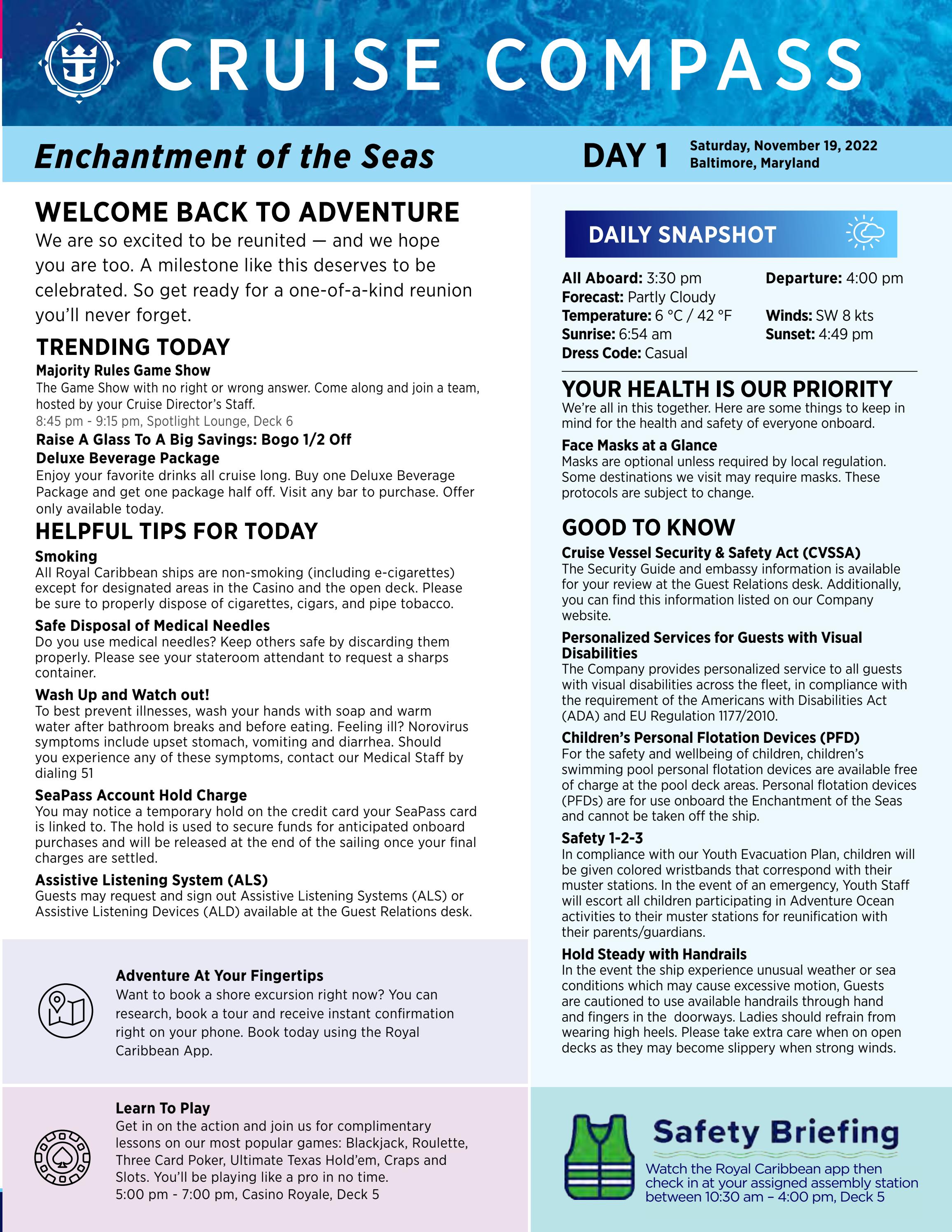 Enchantment of the Seas 12-night Southern Caribbean Cruise Compass ...