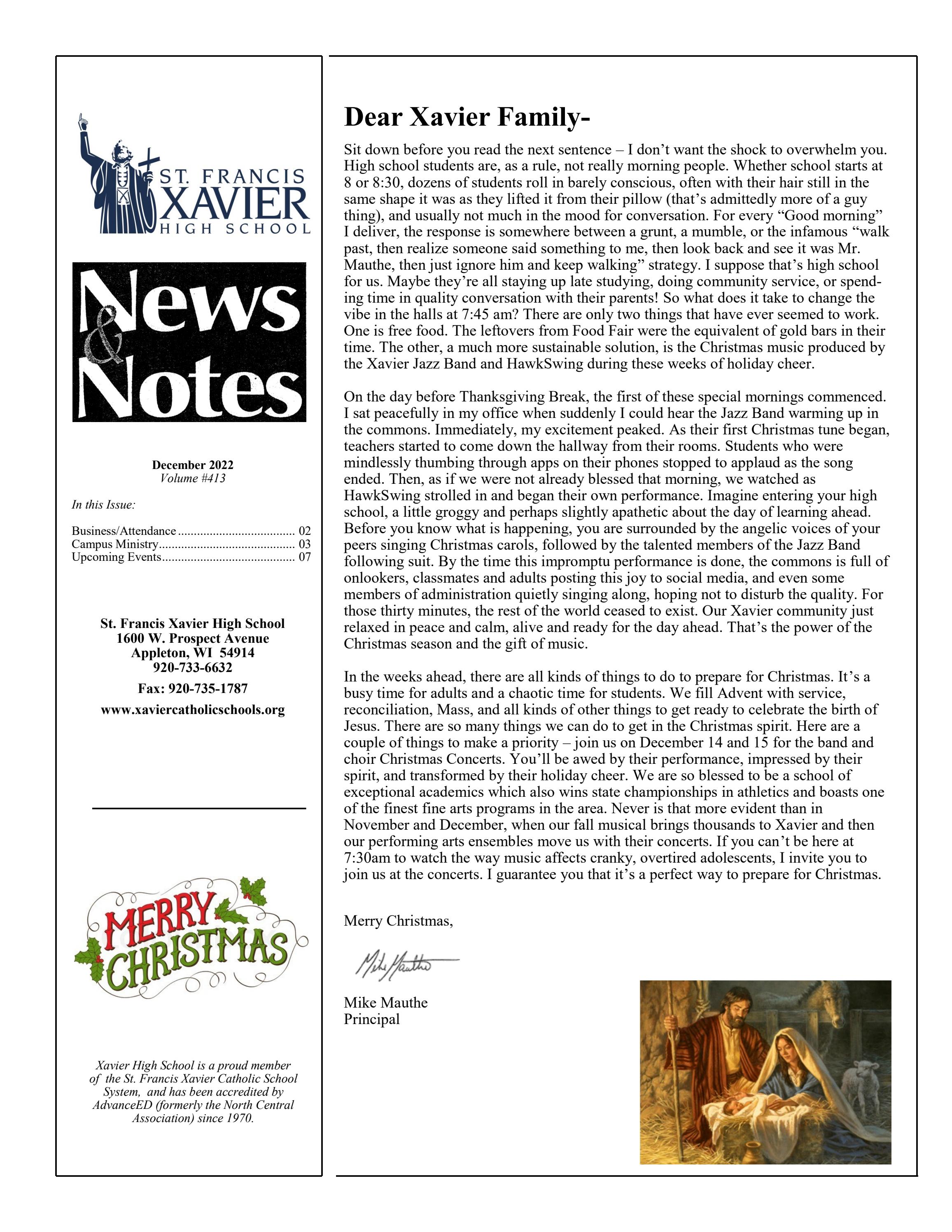 XHS News & Notes - December 2022 by XavierHawks - Issuu