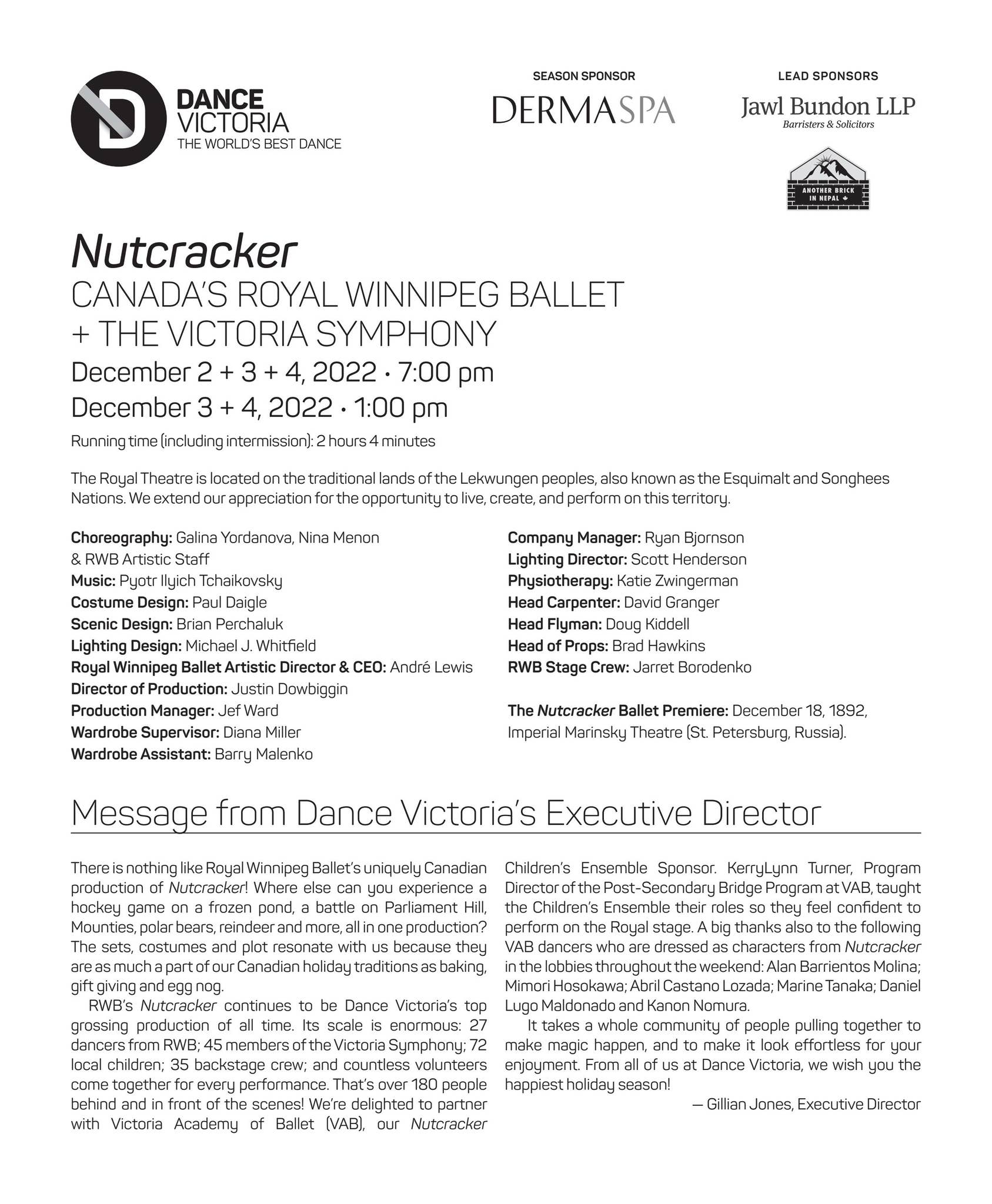 Dance Victoria 2022-2023 Season | RWB Nutcracker program insert by Dance Victoria - Issuu