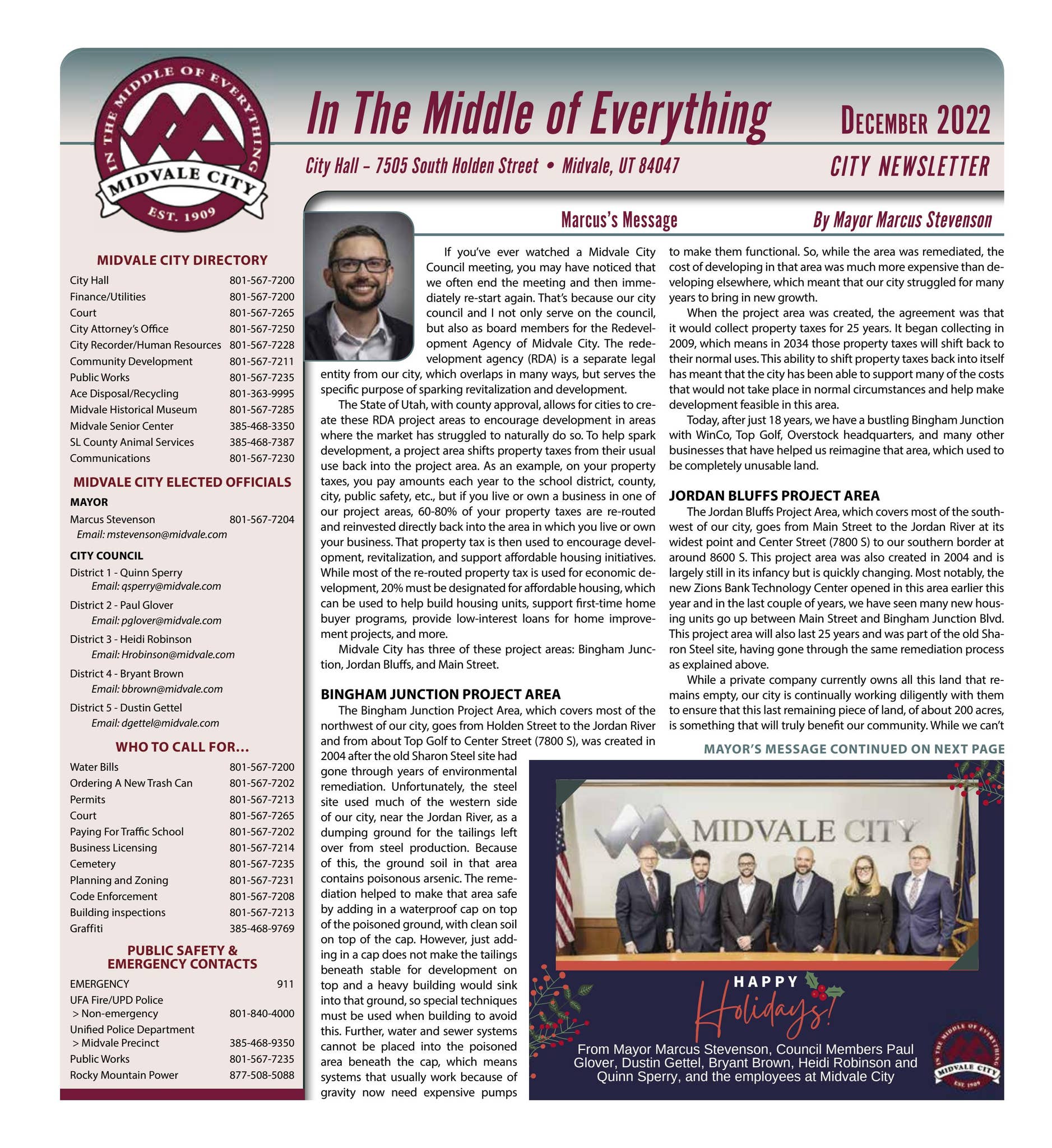 Midvale City Newsletter | December 2022 by The City Journals - Issuu