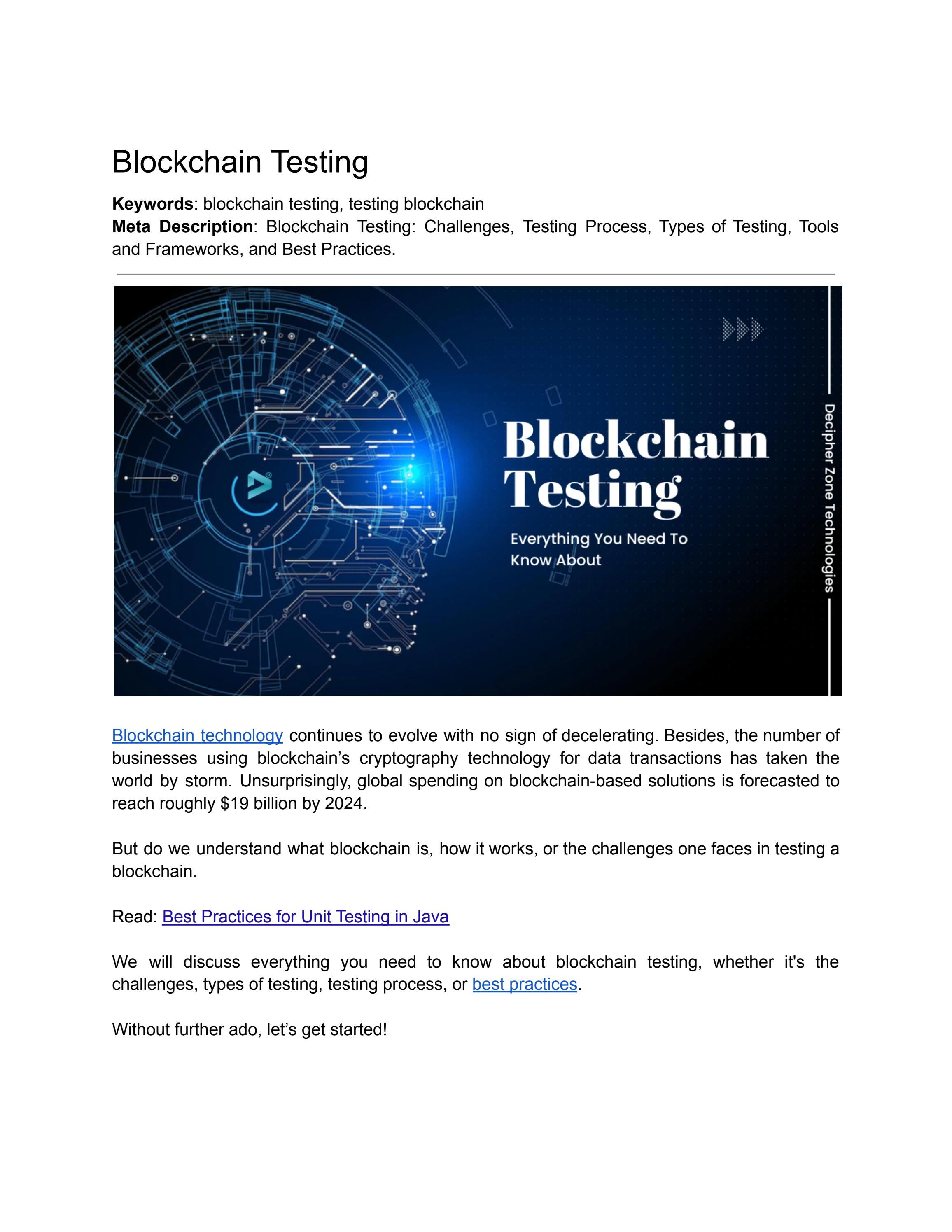 Blockchain Testing: Types, Tools & Frameworks by Mahipal Nehra - Issuu