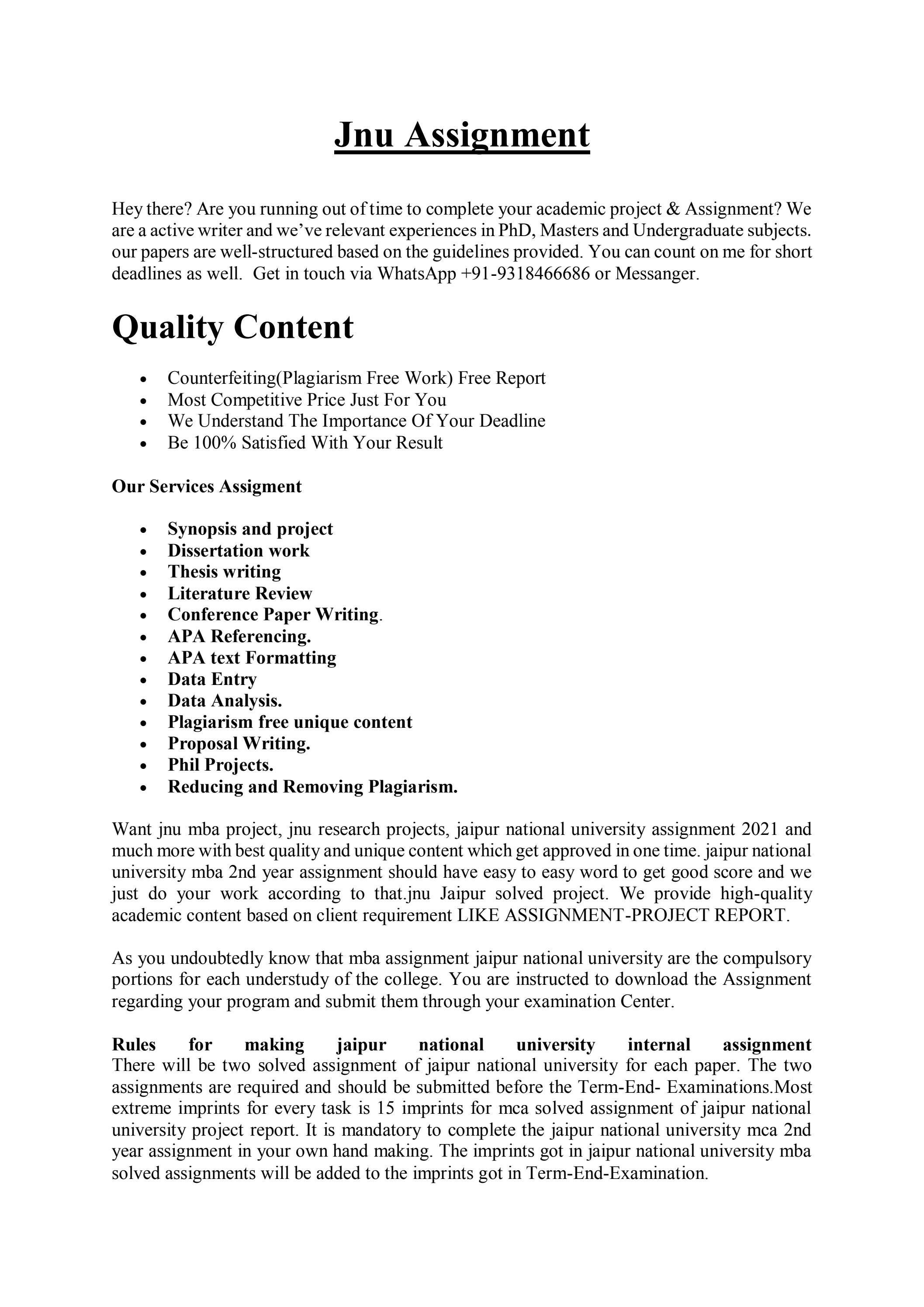 jnu jaipur solved assignment by Studylivezone - Issuu