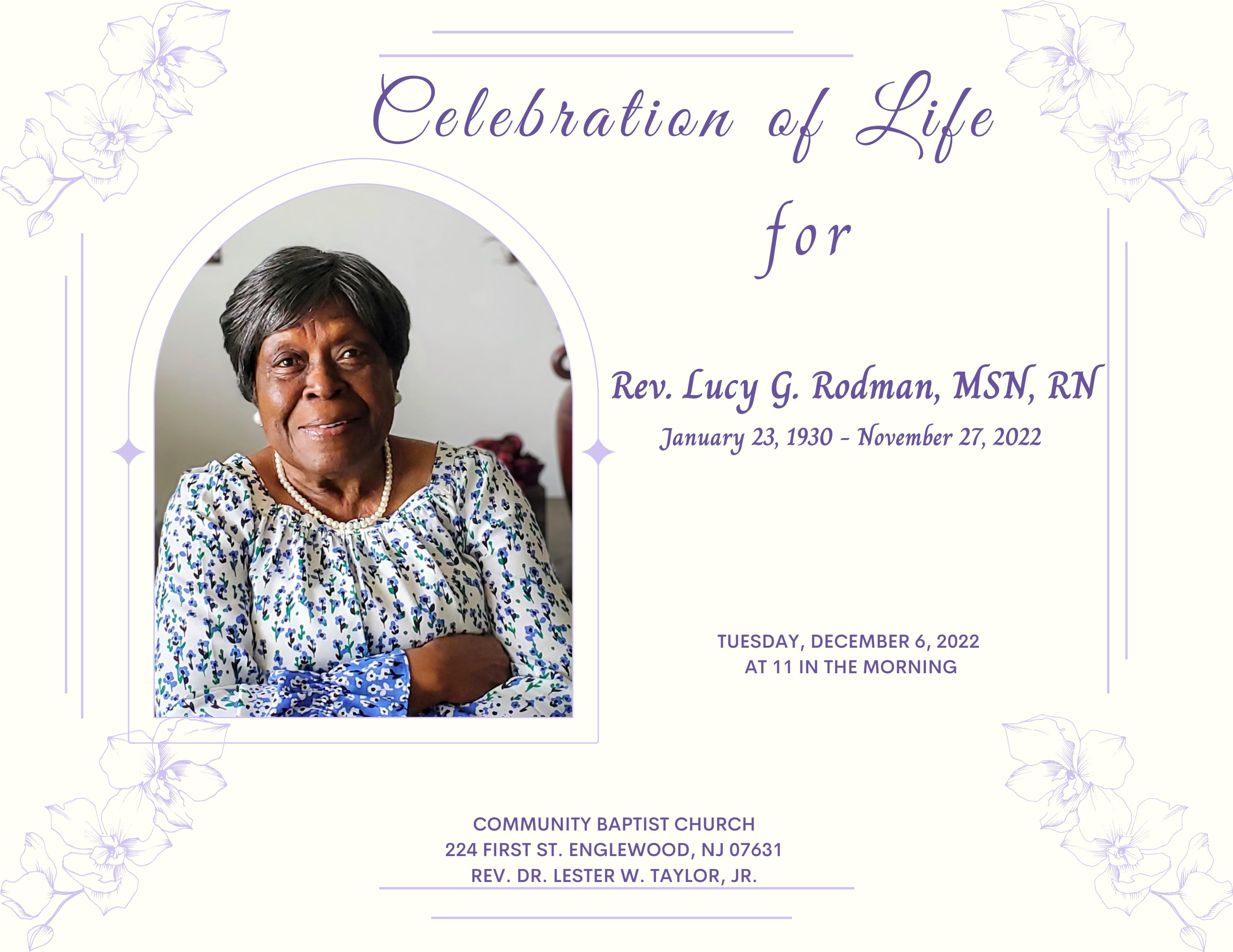 Rev. Lucy G. Rodman_CelebrationofLife by Chrystal Mateo - Issuu
