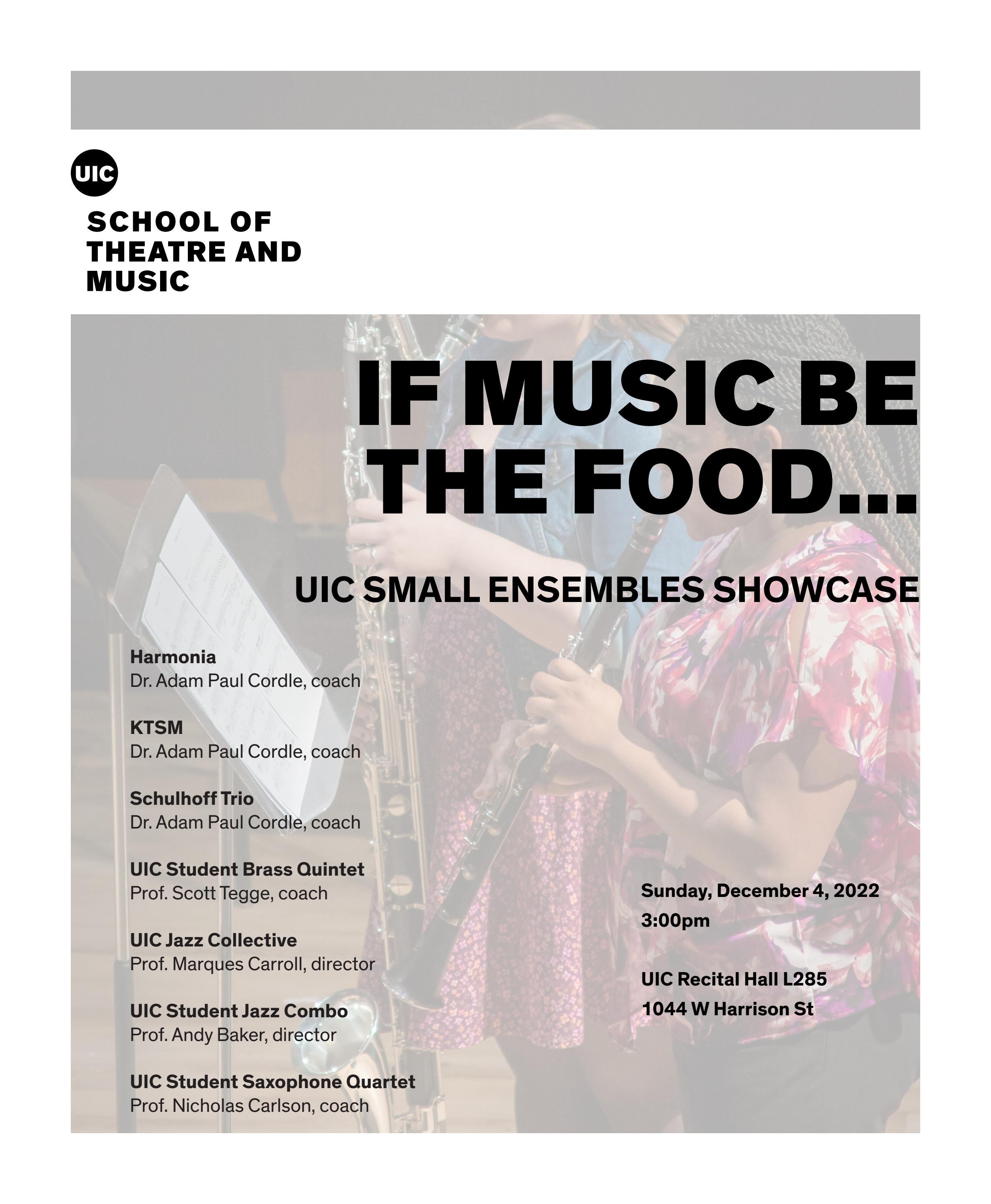Small Ensembles Showcase 12/4/22 by UIC School of Theatre and Music - Issuu