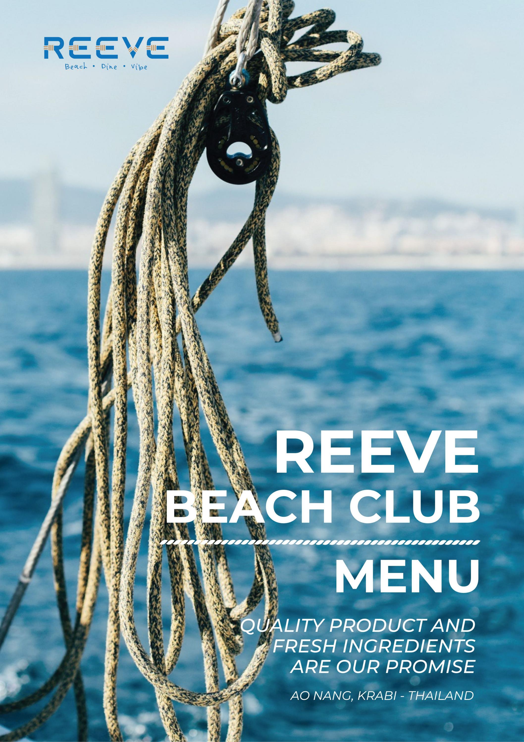 REEVE Beach Club Menu by Panan Group Aonang, Krabi - Issuu
