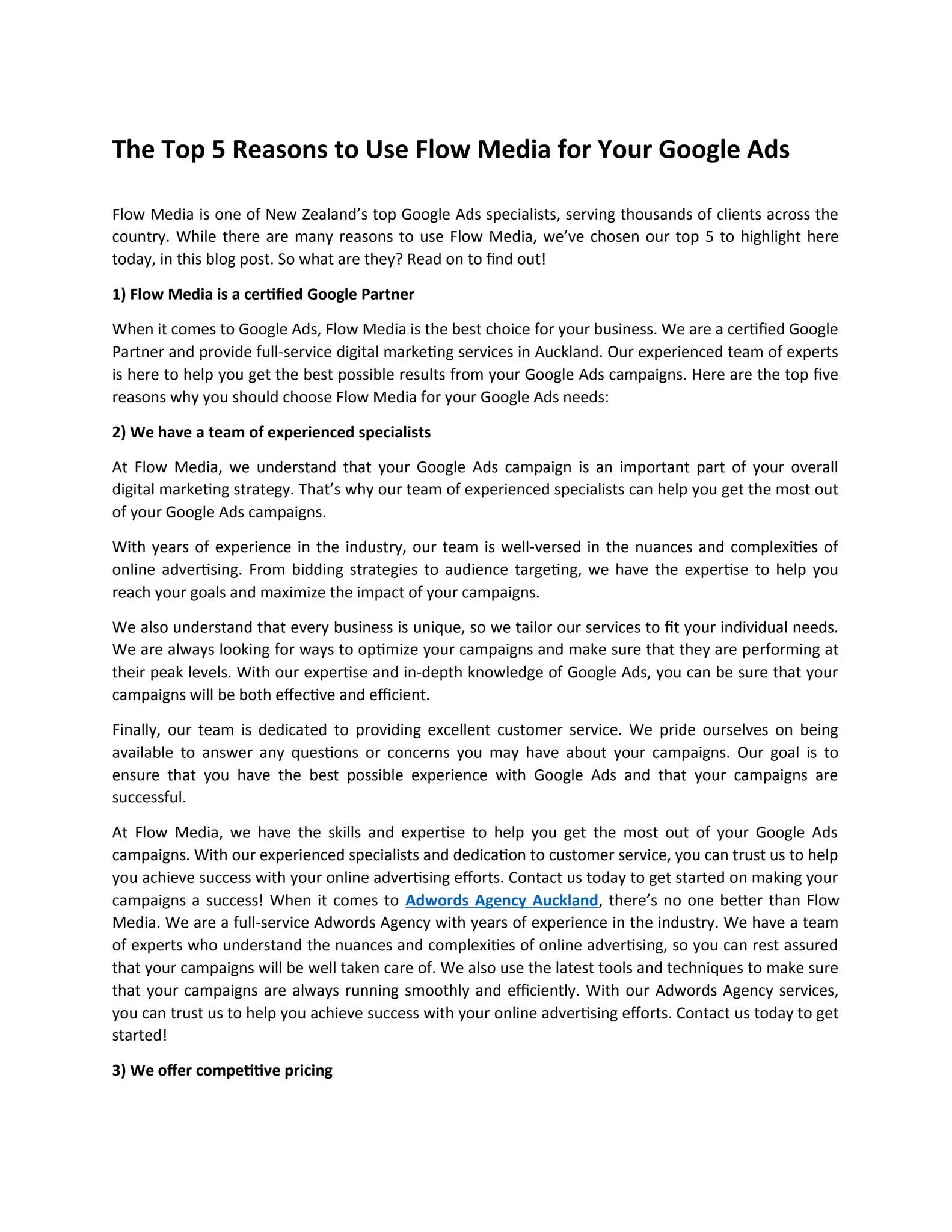 The Top 5 Reasons to Use Flow Media for Your Google Ads by Flow Media ...