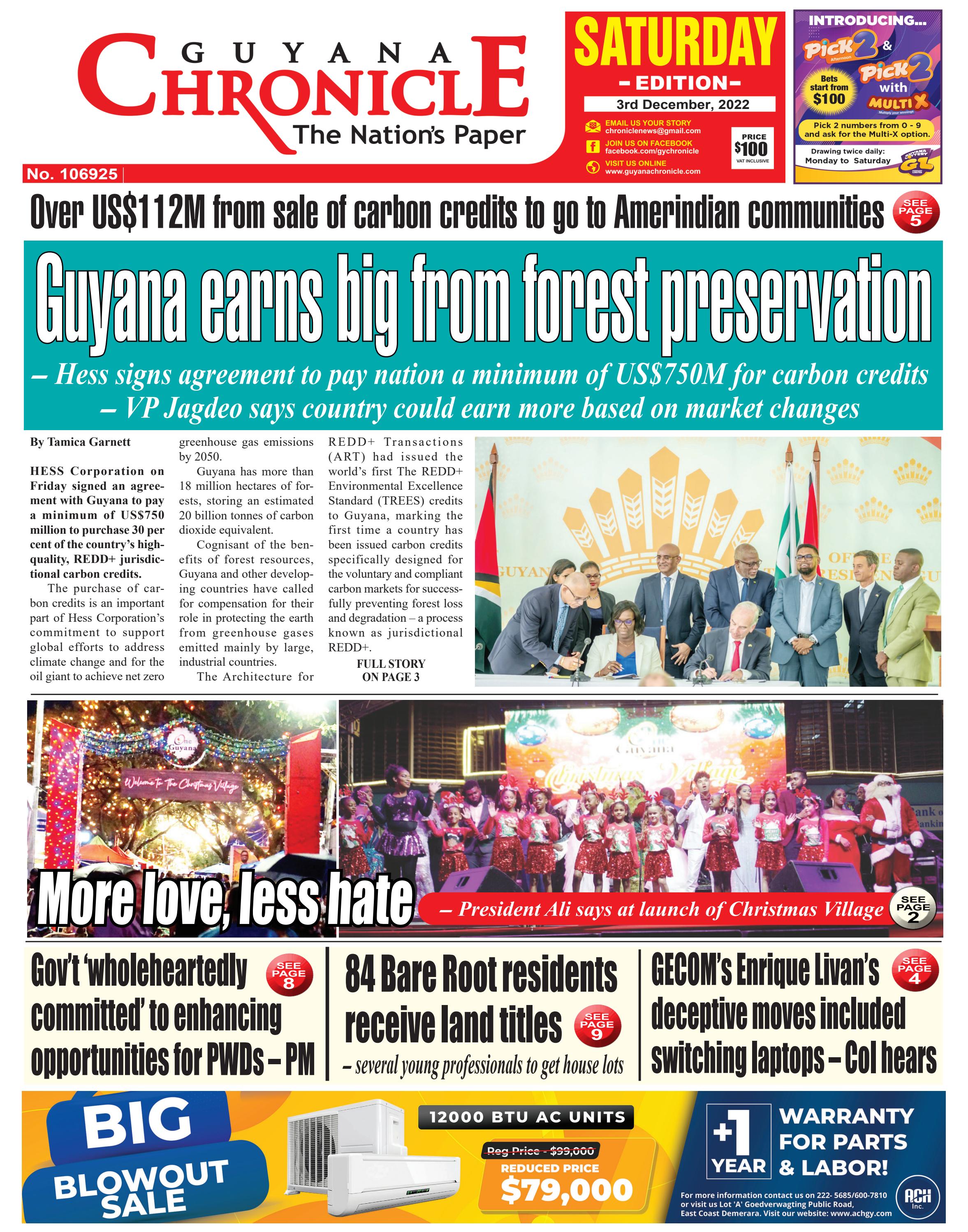 Guyana Chronicle E-Paper 03-12-2022 by Guyana Chronicle - Issuu