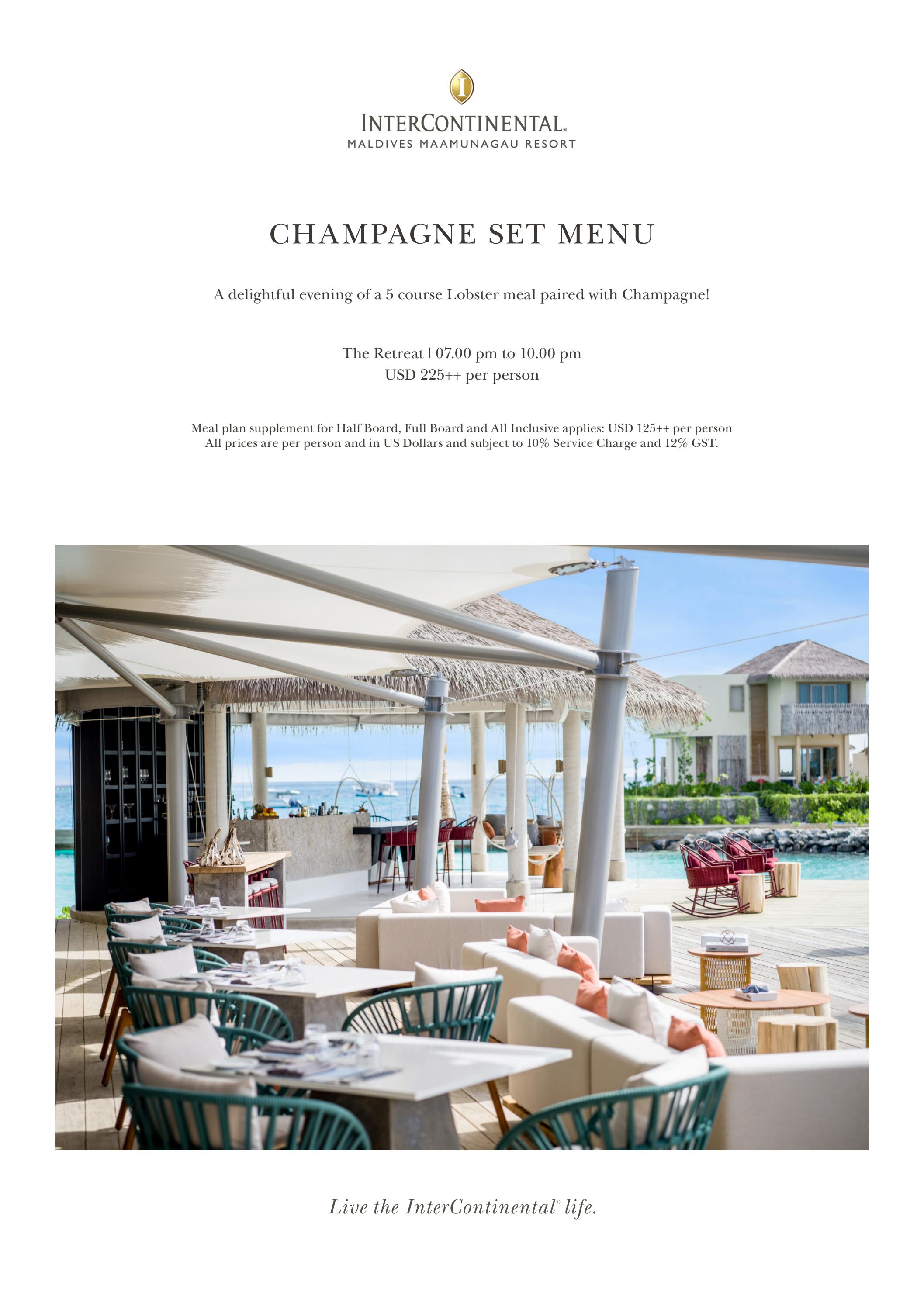 The Weekly_Champagne Set Menu by InterContinental Maldives - Issuu