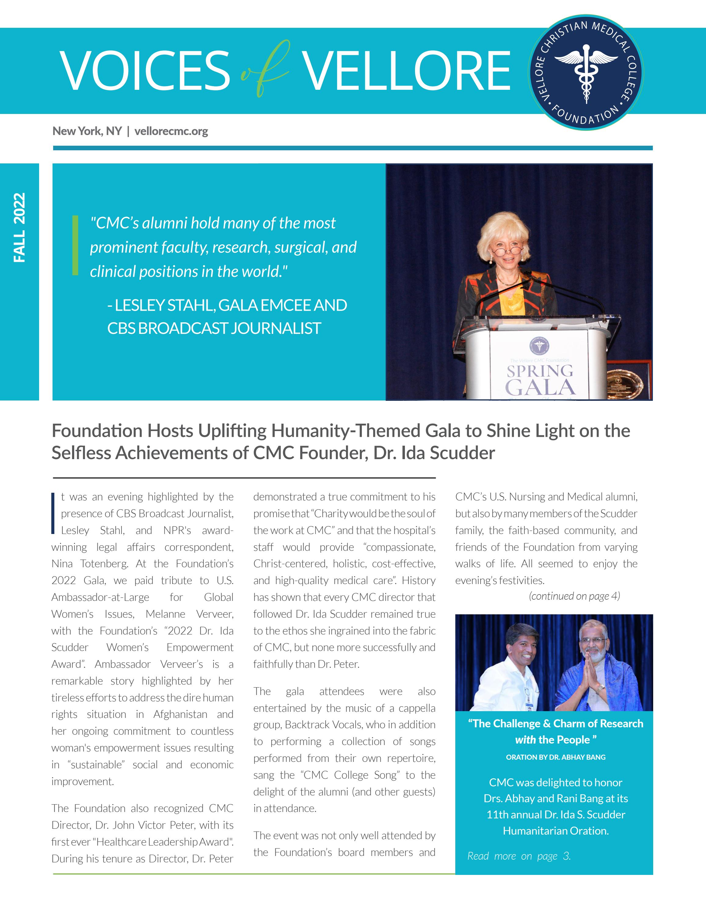 Voices of Vellore - Fall 2022 by Vellore CMC Foundation - Issuu