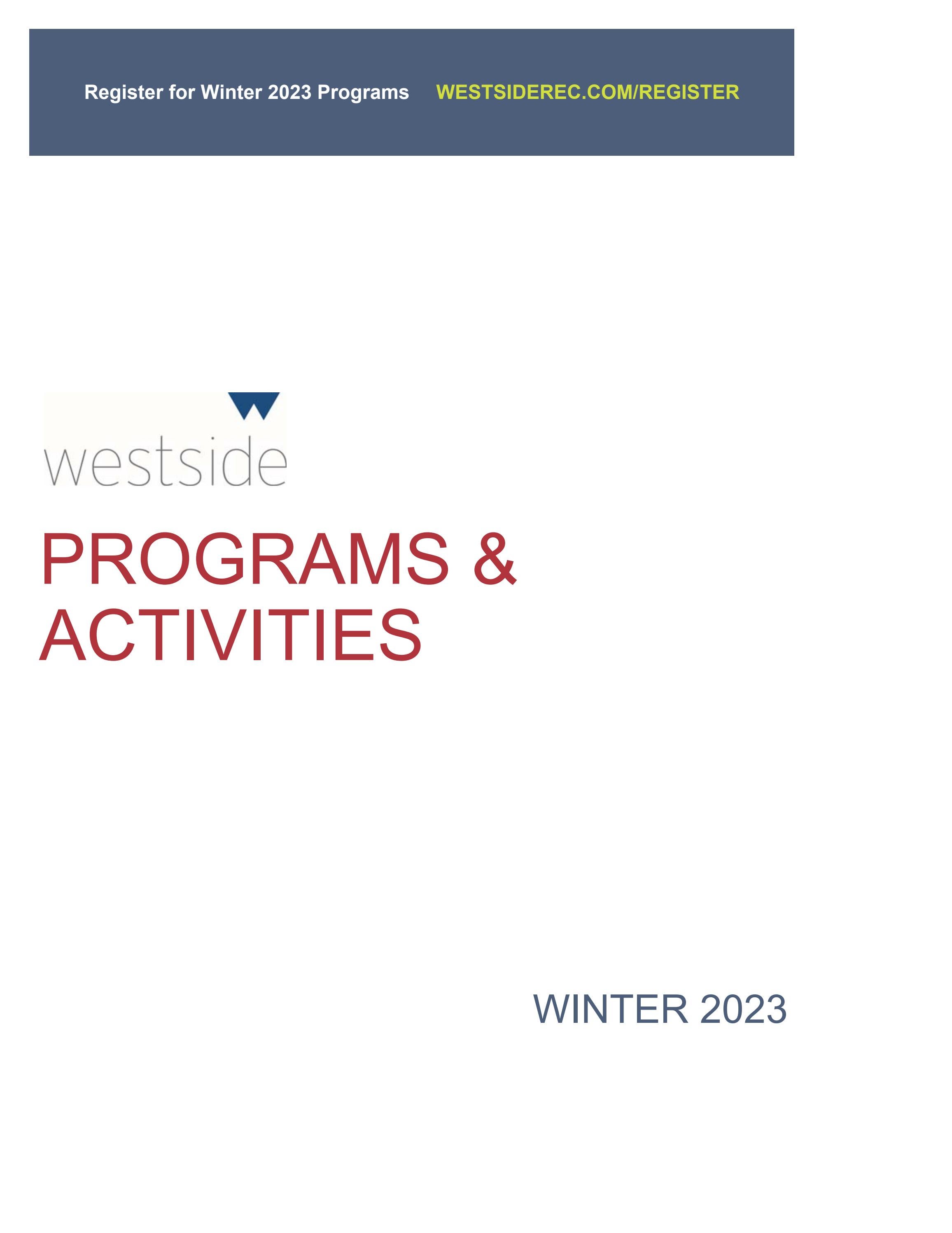 Westside Winter 2023 Programs by Westside Recreation Centre - Issuu