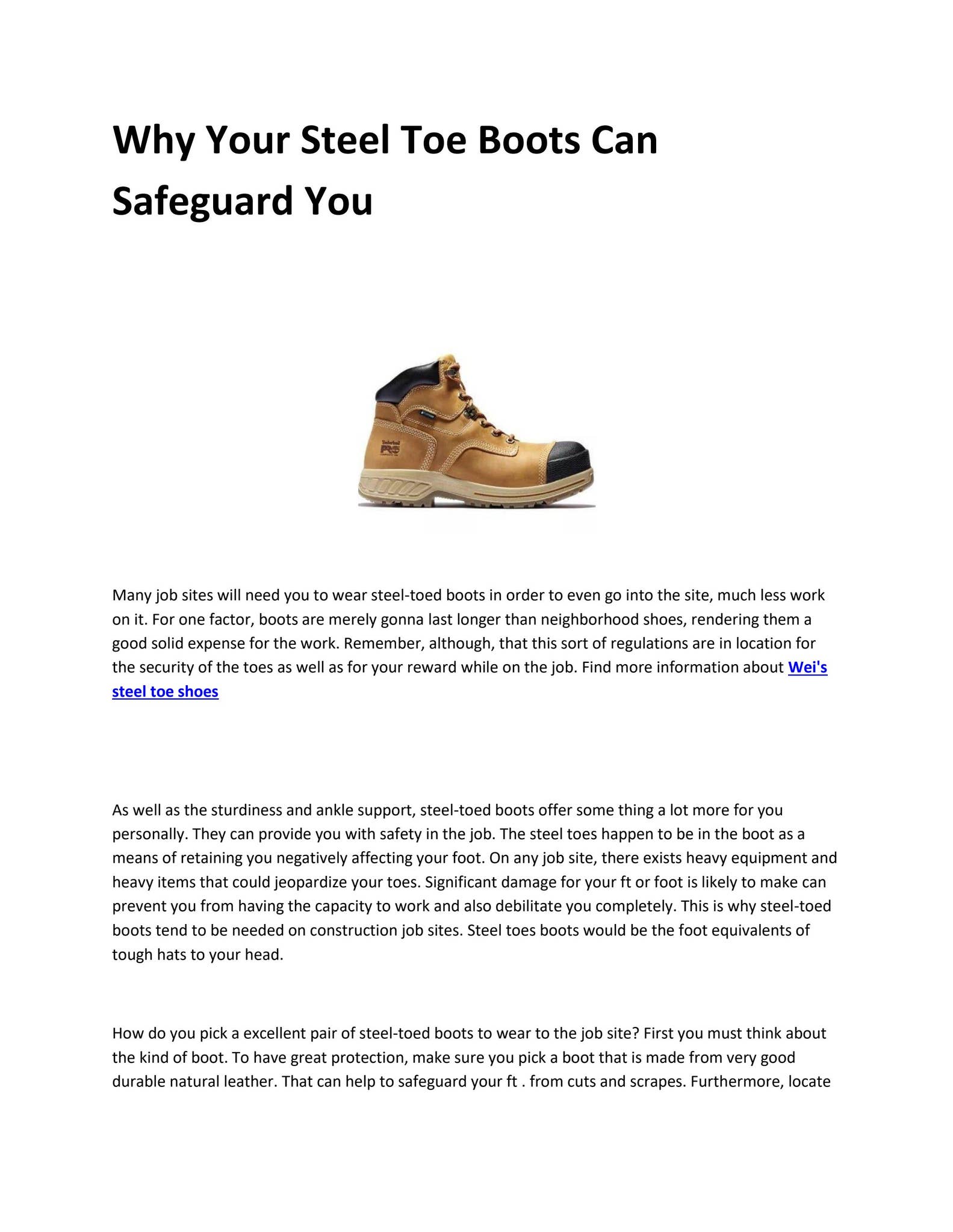 Wei's Western Wear - safety boots men by Thomas Shaw - Issuu