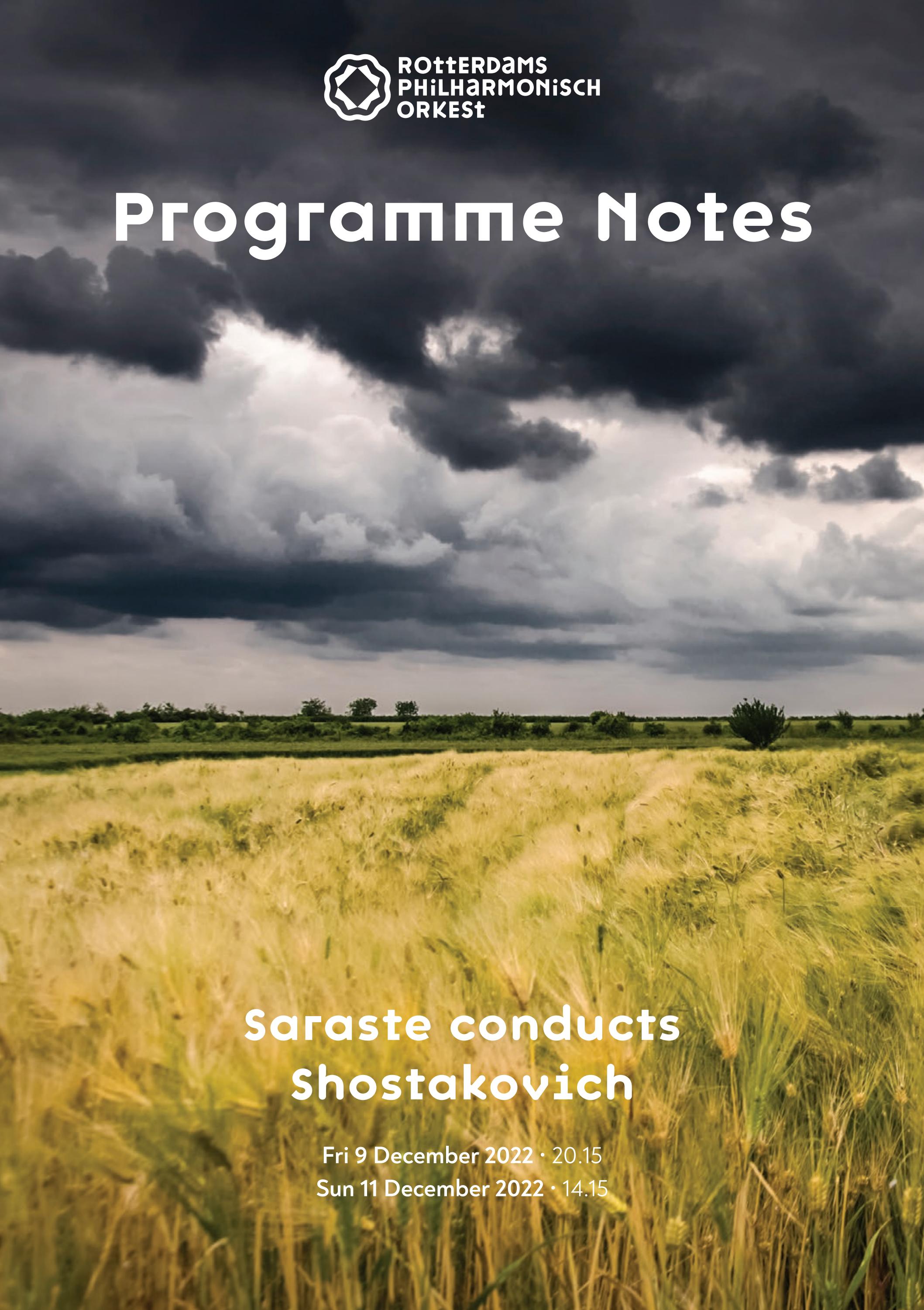 Programme Notes | Saraste conducts Sjostakovitsj - 9 & 11 December by ...