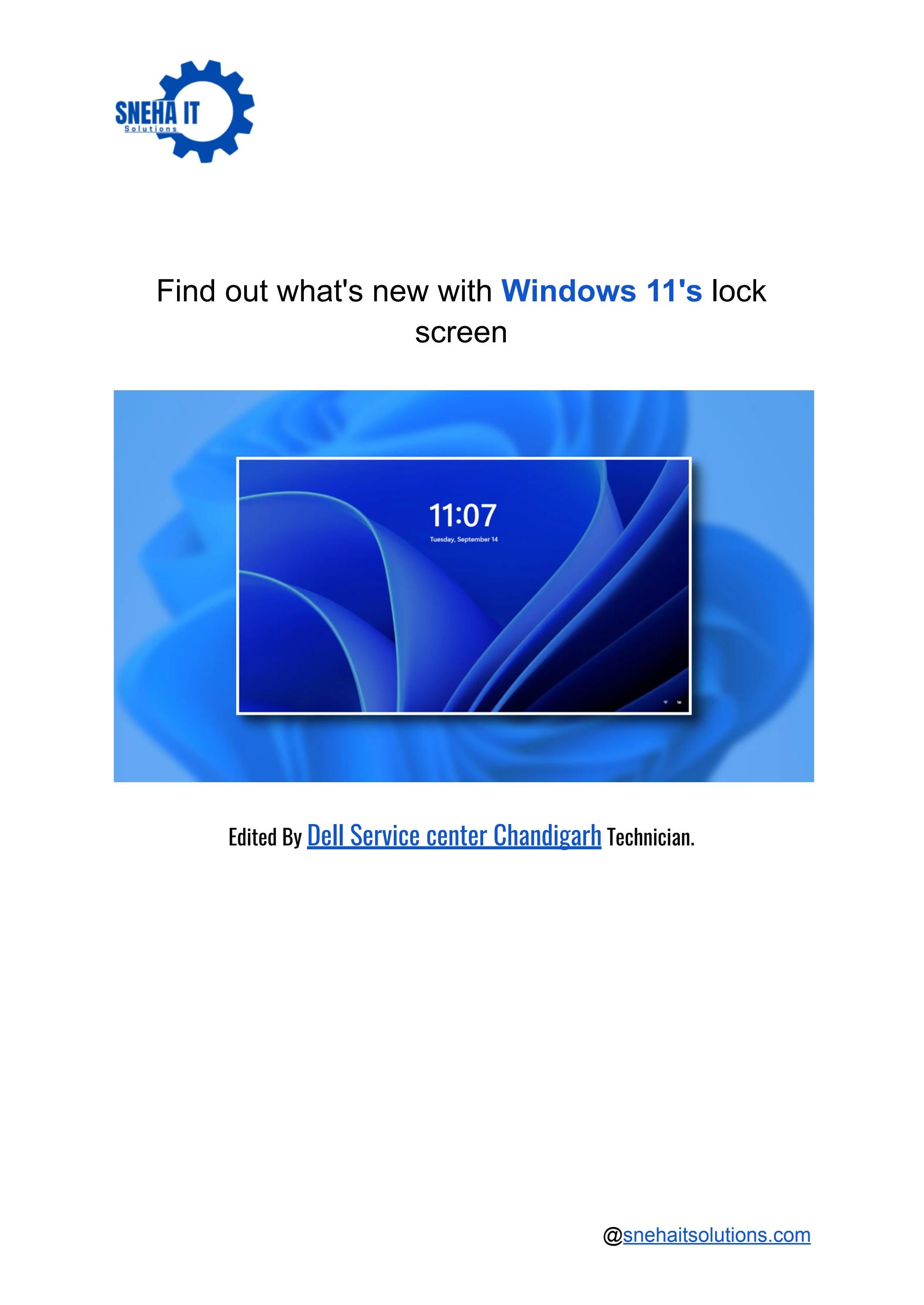 Find out what's new with Windows 11's lock screen by Sneha IT Solutions ...