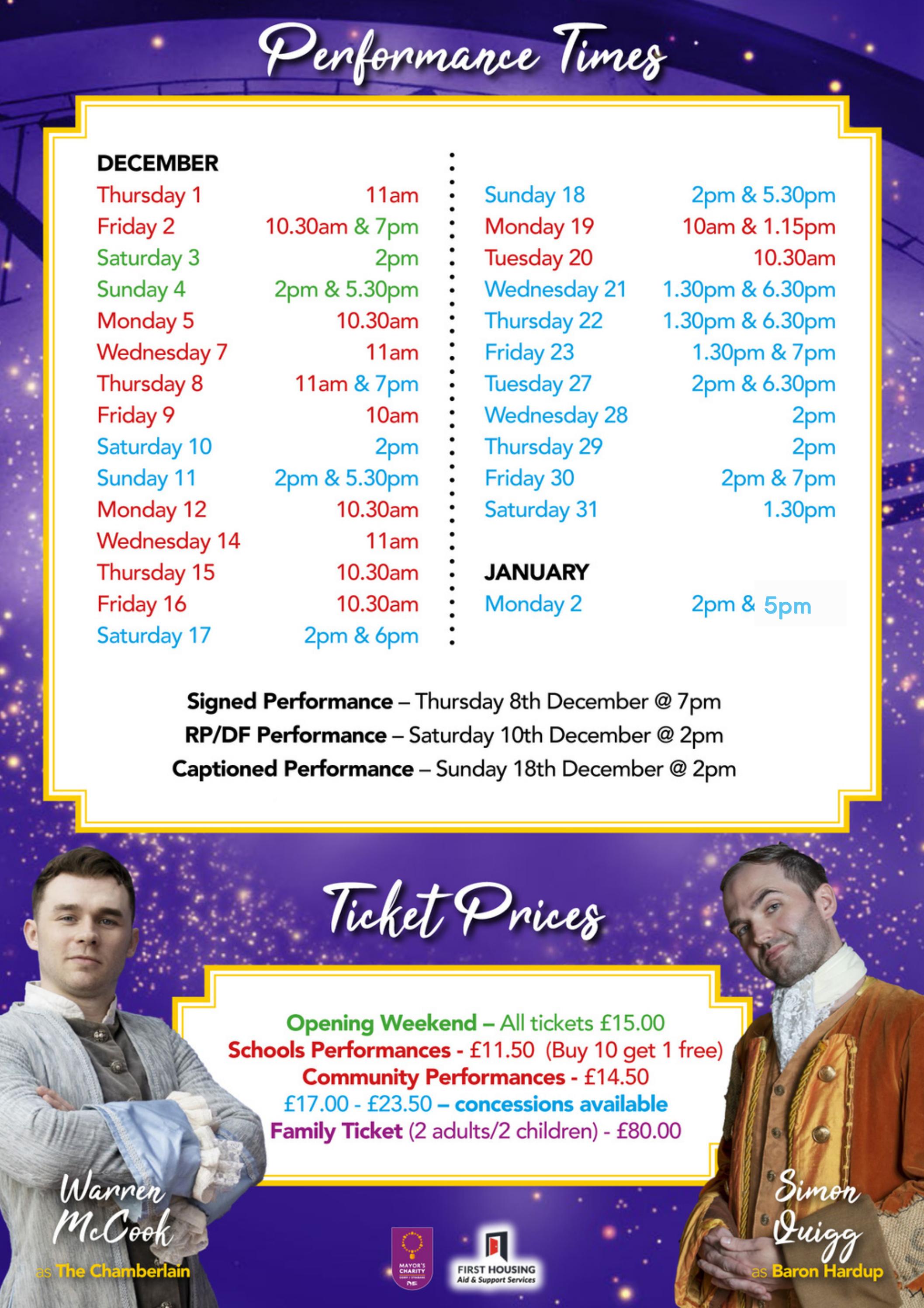 Performance Times Cinderella by Millennium Forum Theatre & Conference ...