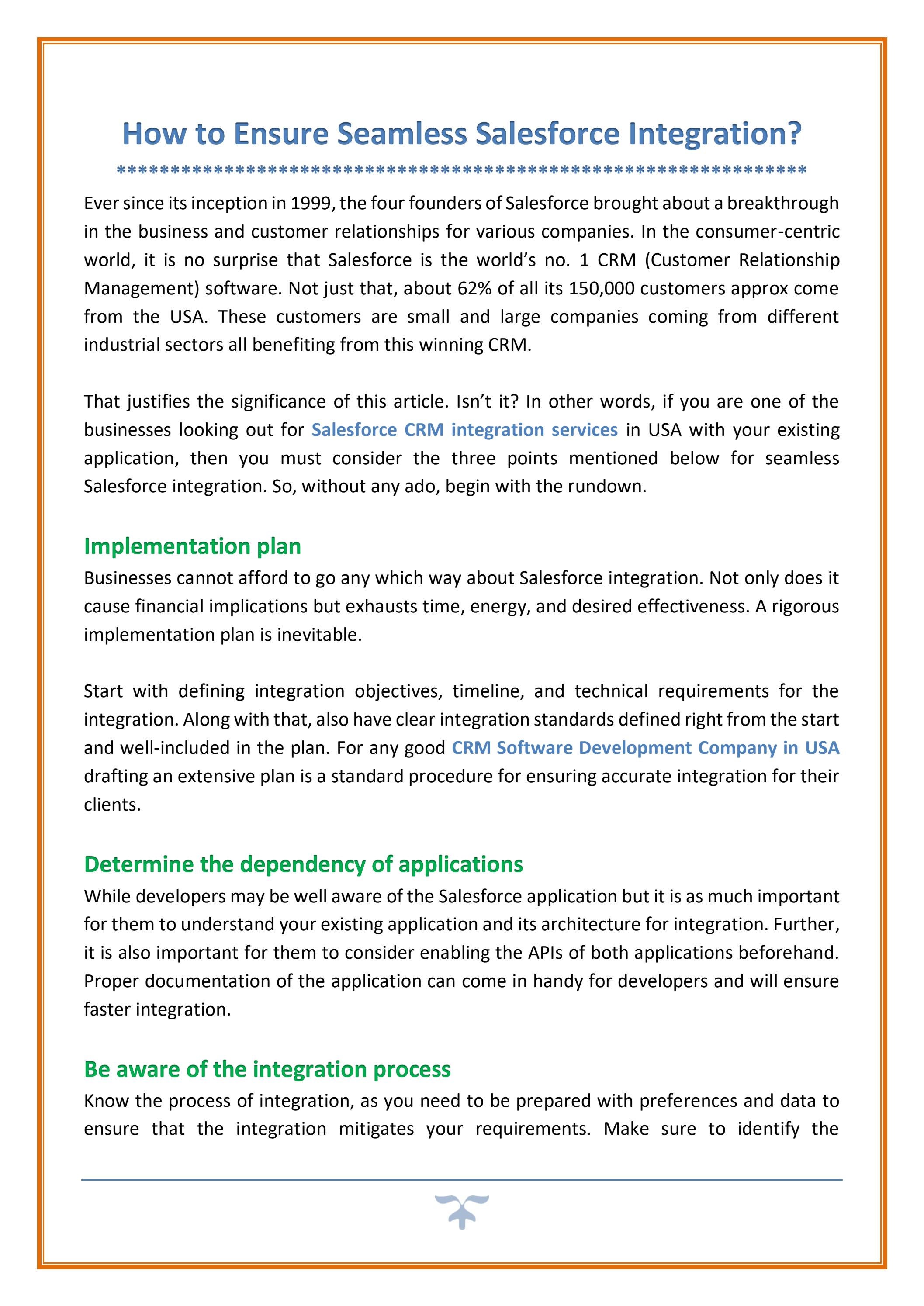How to Ensure Seamless Salesforce Integration? by CloudFountain Inc - Issuu