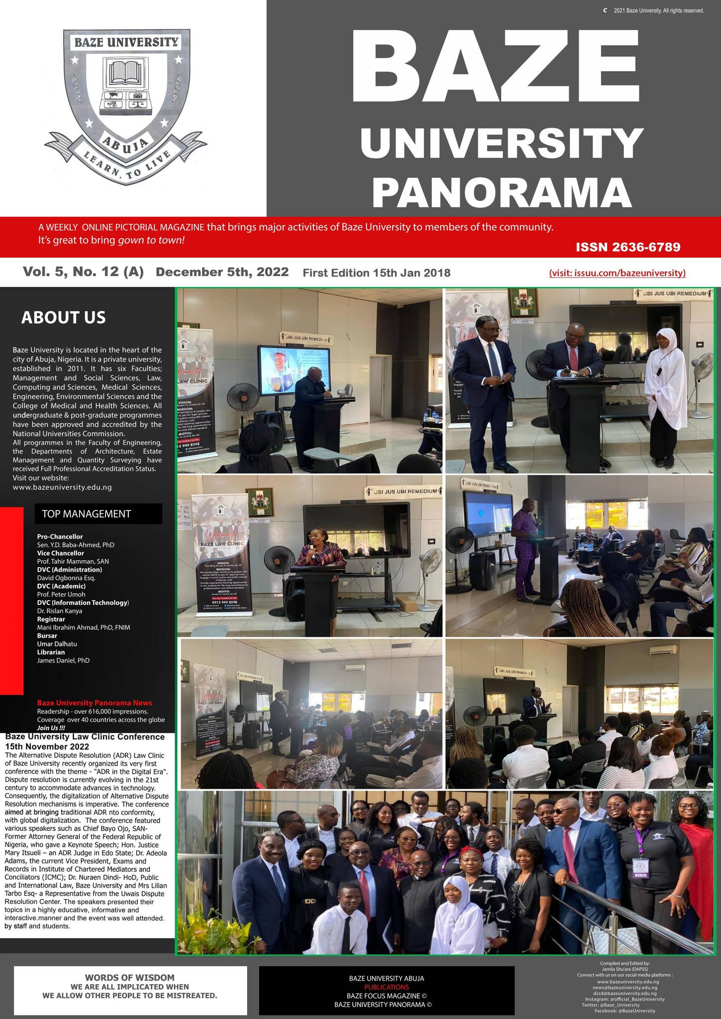 BAZE UNIVERSITY PANORAMA NEWS (5th December 2022) by Baze University ...