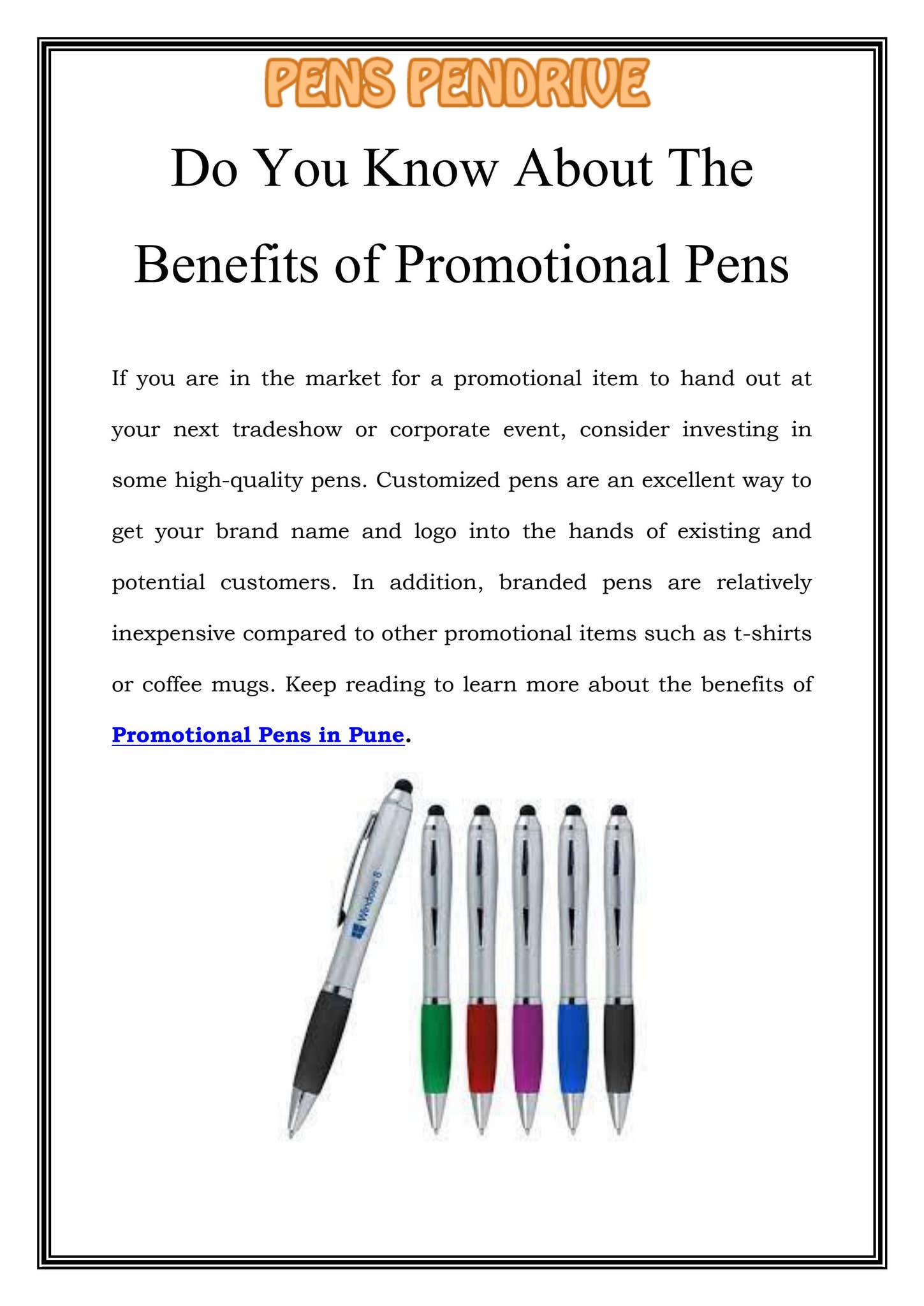 Promotional Pens in Pune Call-9355041059 by penspendrive - Issuu