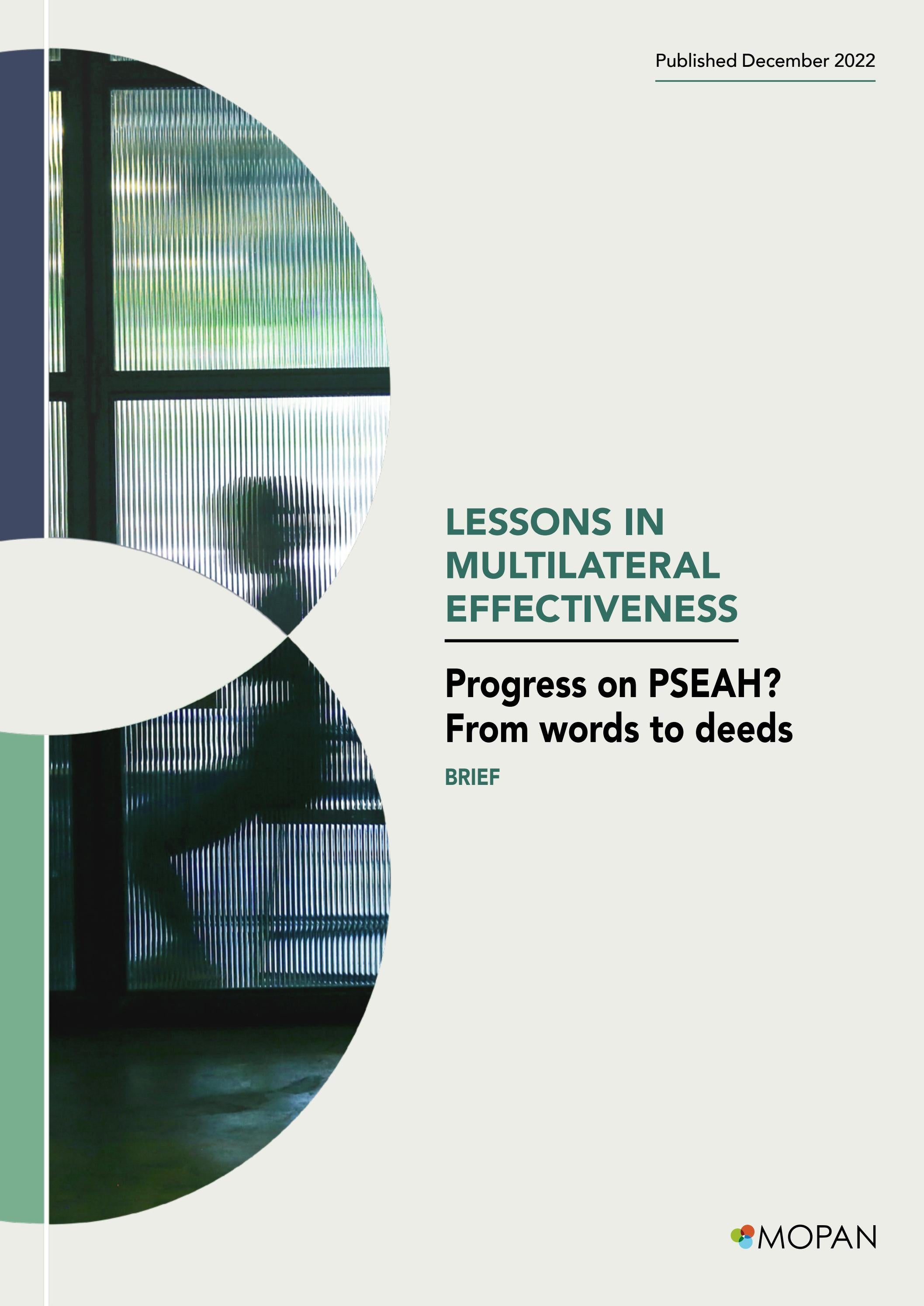 SEAH Synthesis Brief: Progress on PSEAH? From words to deeds by MOPAN ...