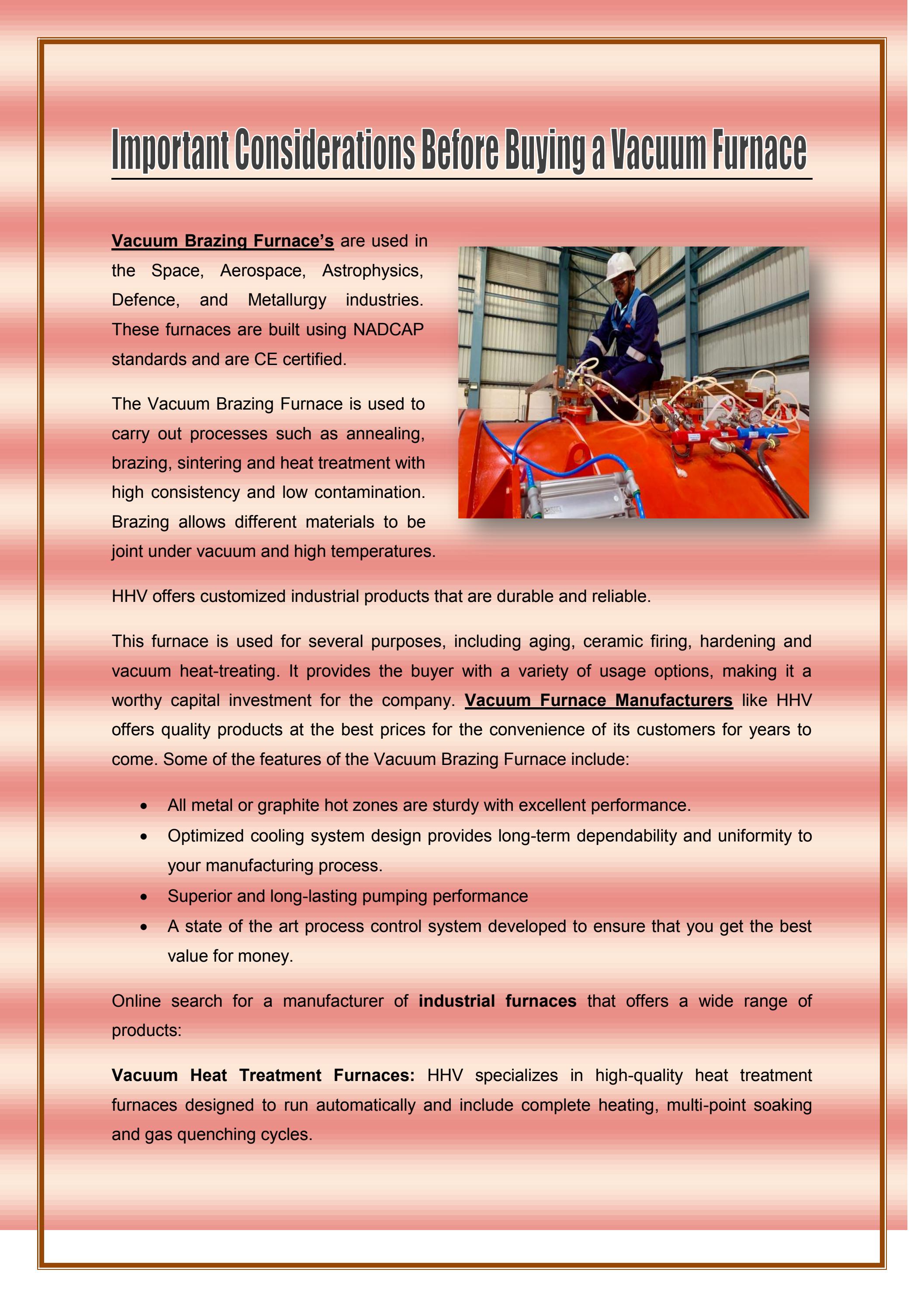Important Considerations Before Buying A Vacuum Furnace By Hind High important-considerations-before-buying-a-vacuum-furnace-by-hind-high