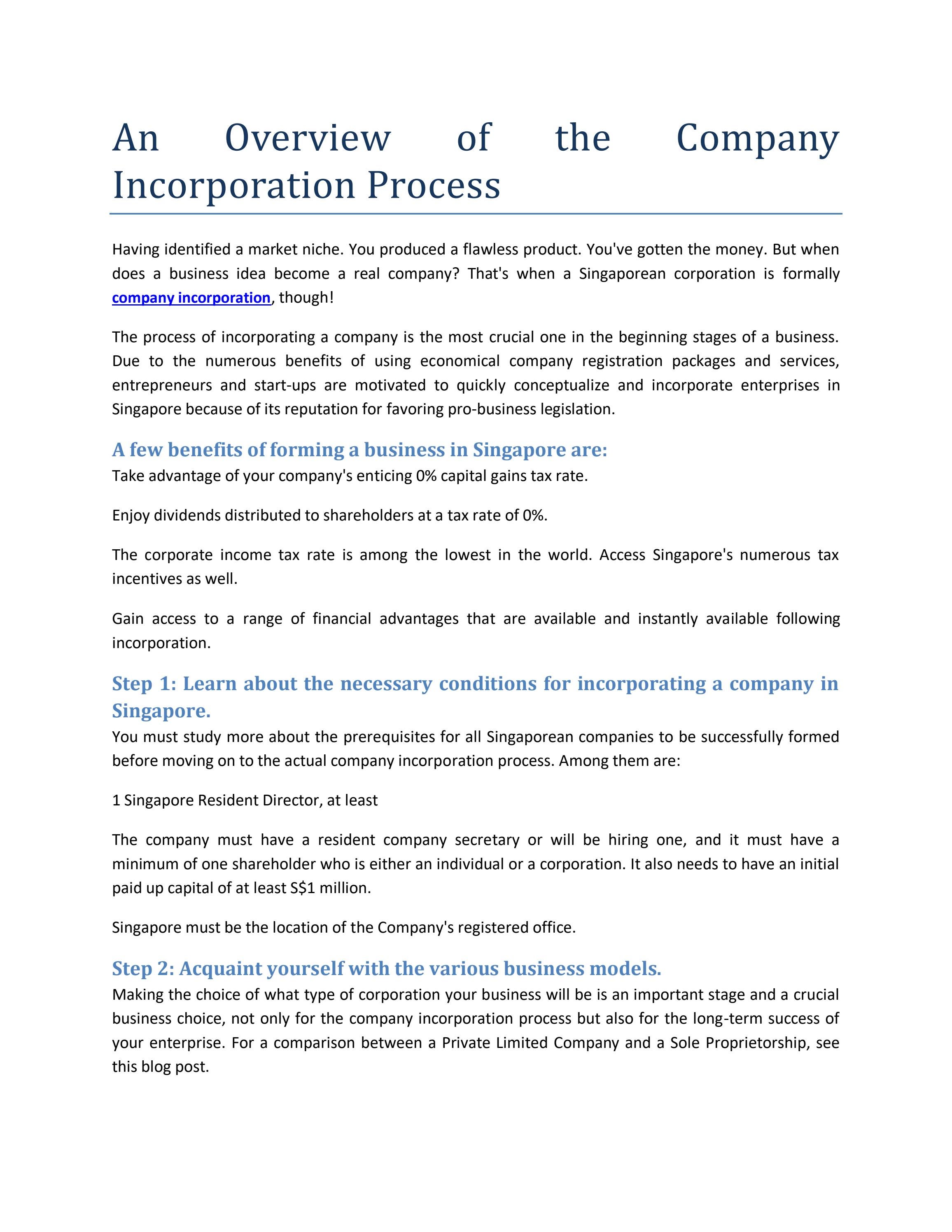 An Overview of the Company Incorporation Process by JSEOffices ...
