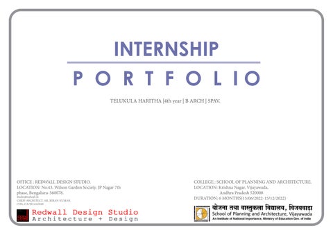 HARITHA_Internship Portfolio. by haritha arushi - Issuu