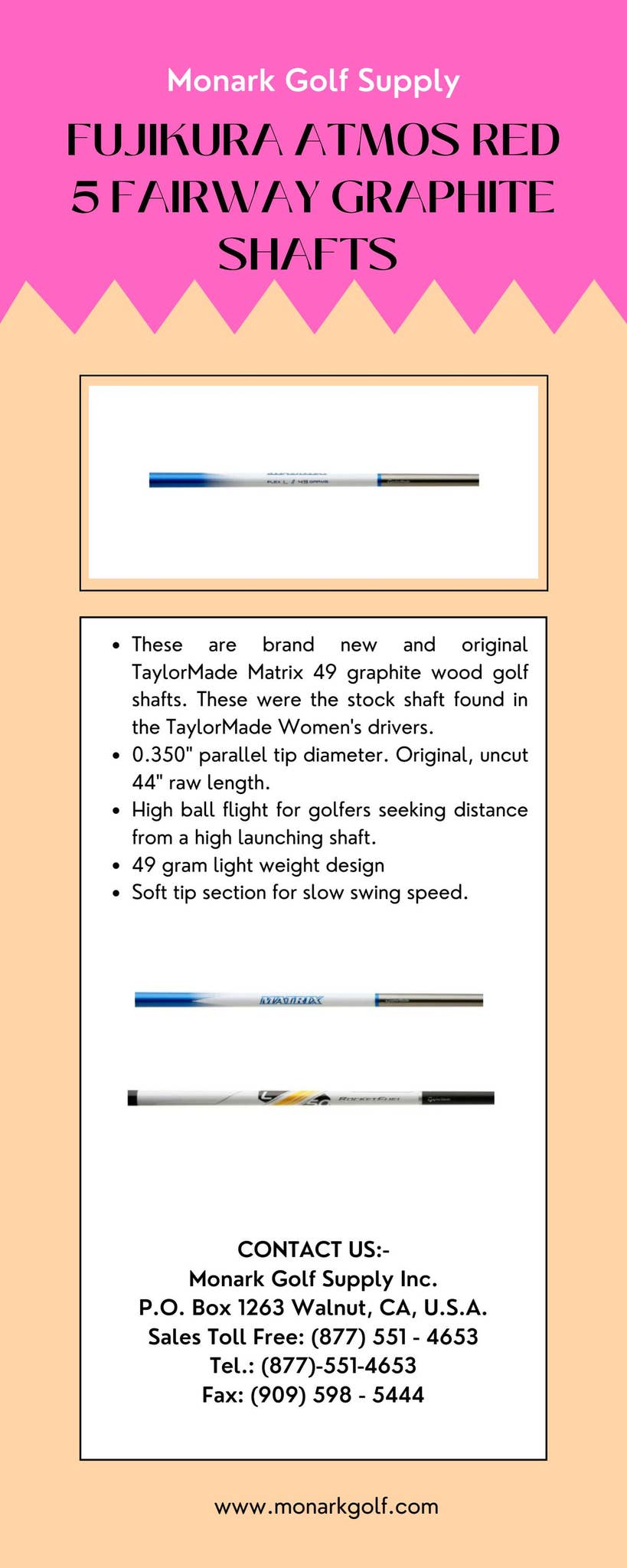 ATMOS Red 5 Fairway Graphite Shafts by MONARK GOLF SUPPLY INC - Issuu
