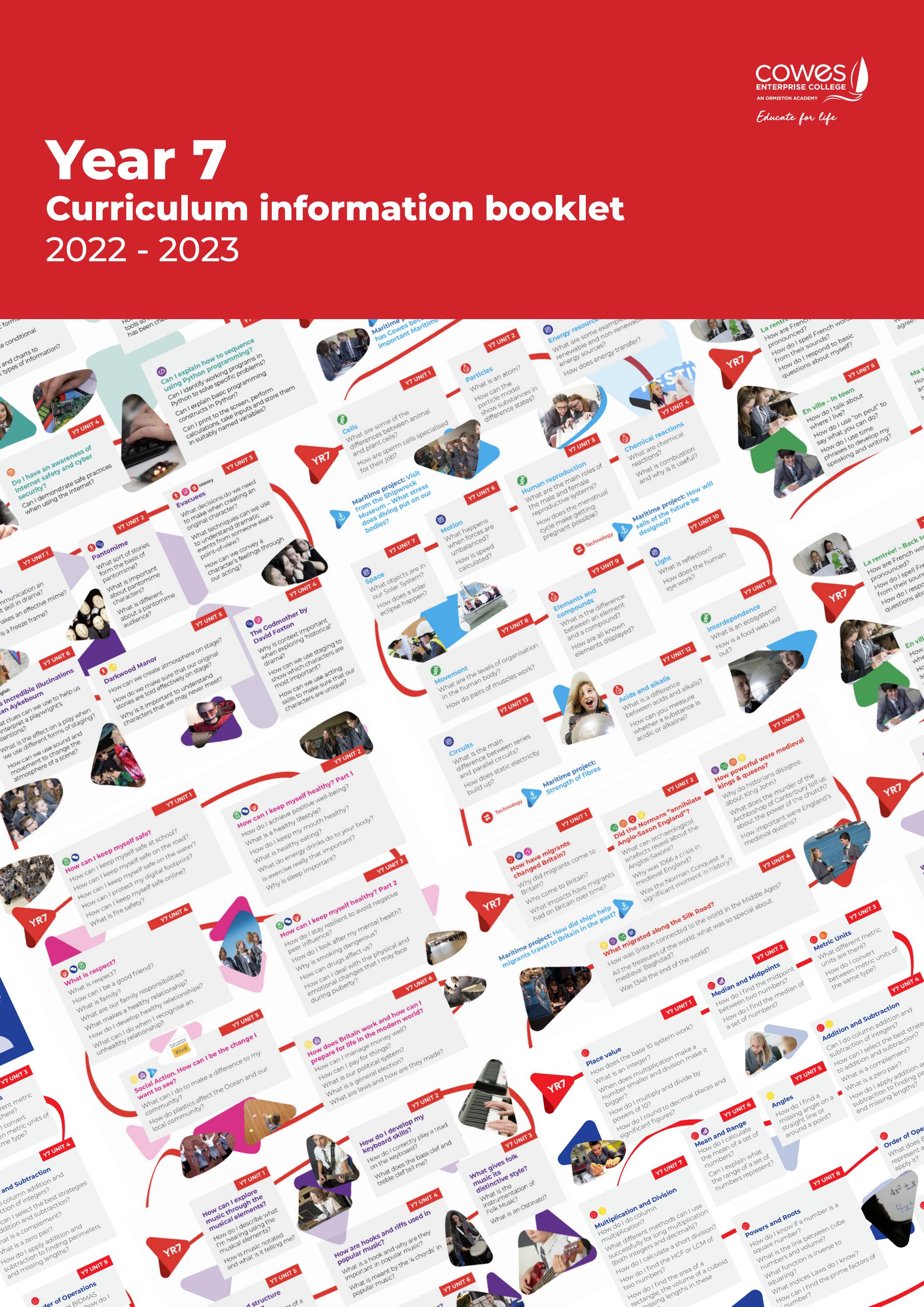 Year 7 Curriculum information booklet 2022 - 2023 by Cowes Enterprise ...