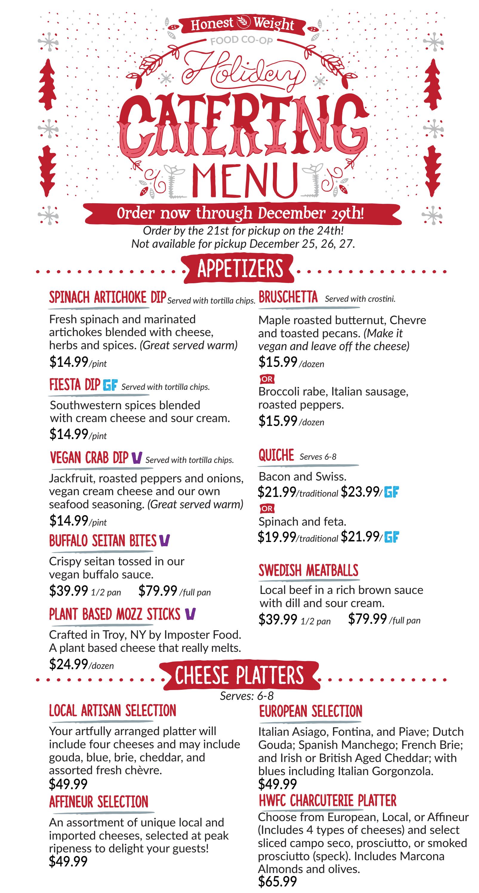 Honest Weight Holiday Catering Menu 2022 by Honest Weight Food Co-op ...