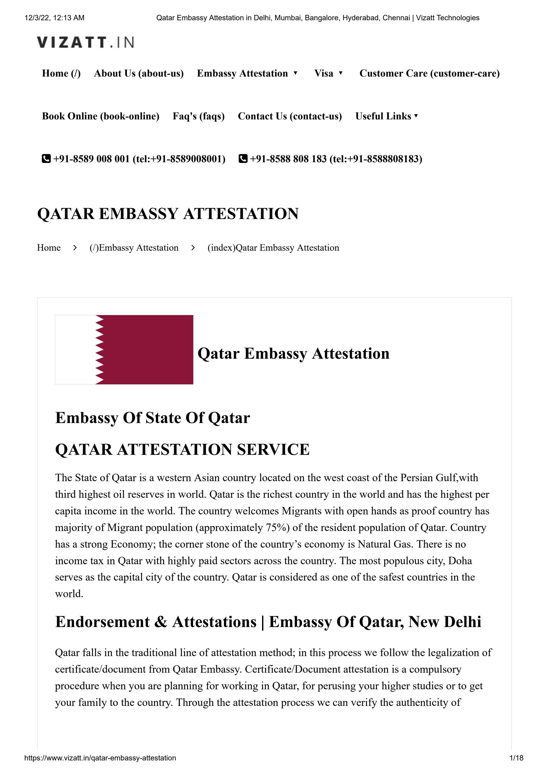 Qatar Embassy Attestation in Delhi, Mumbai, Bangalore, Hyderabad ...