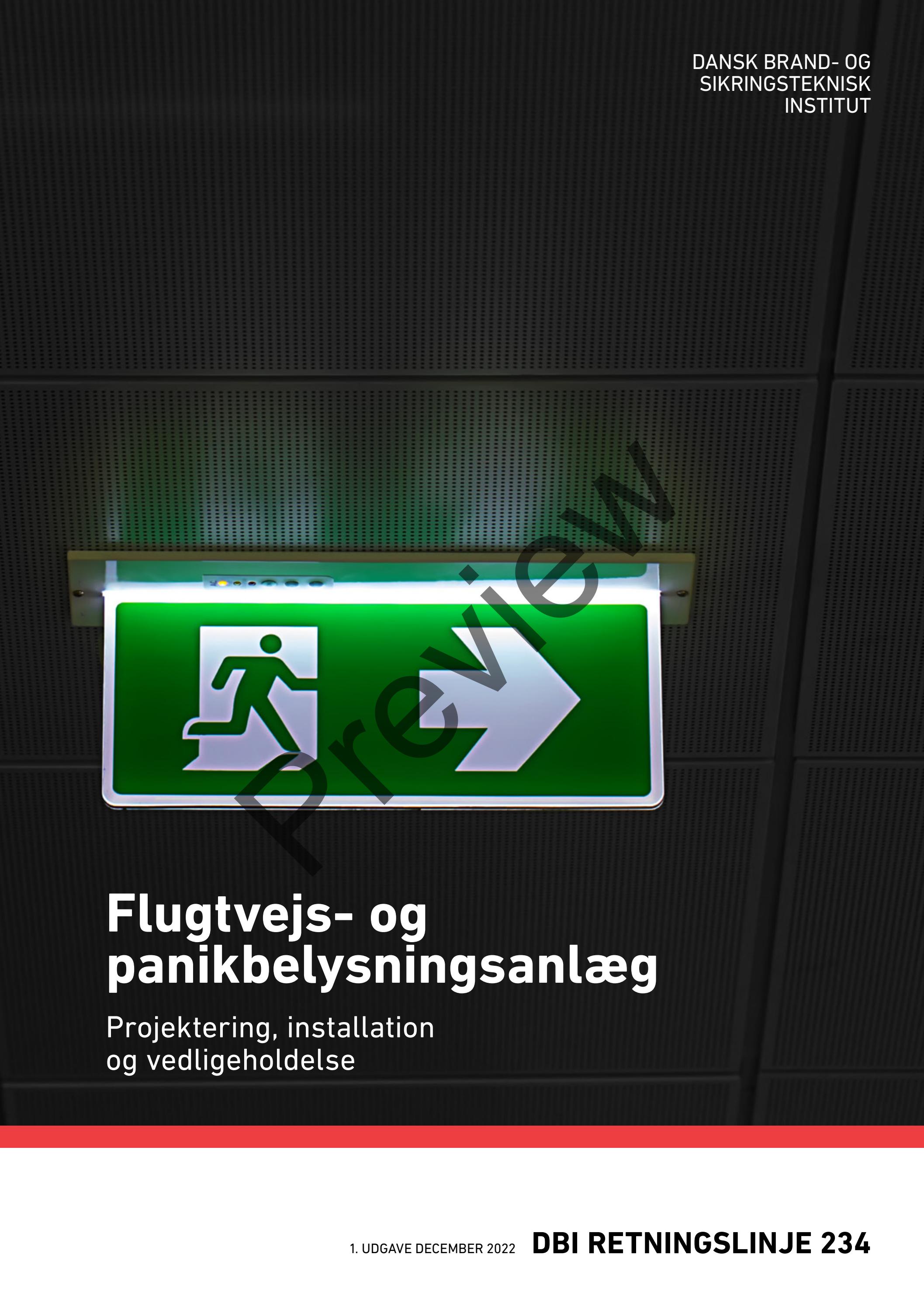 DBI retningslinje 234 – Flugtvejs- og panikbelysning, projektering ...