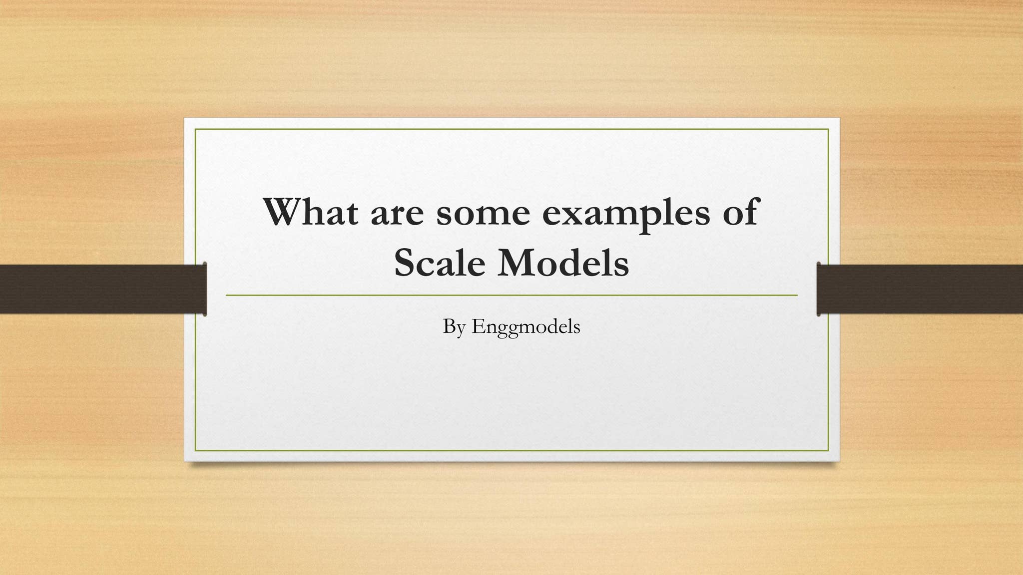 What are some examples of Scale Models by engg models - Issuu