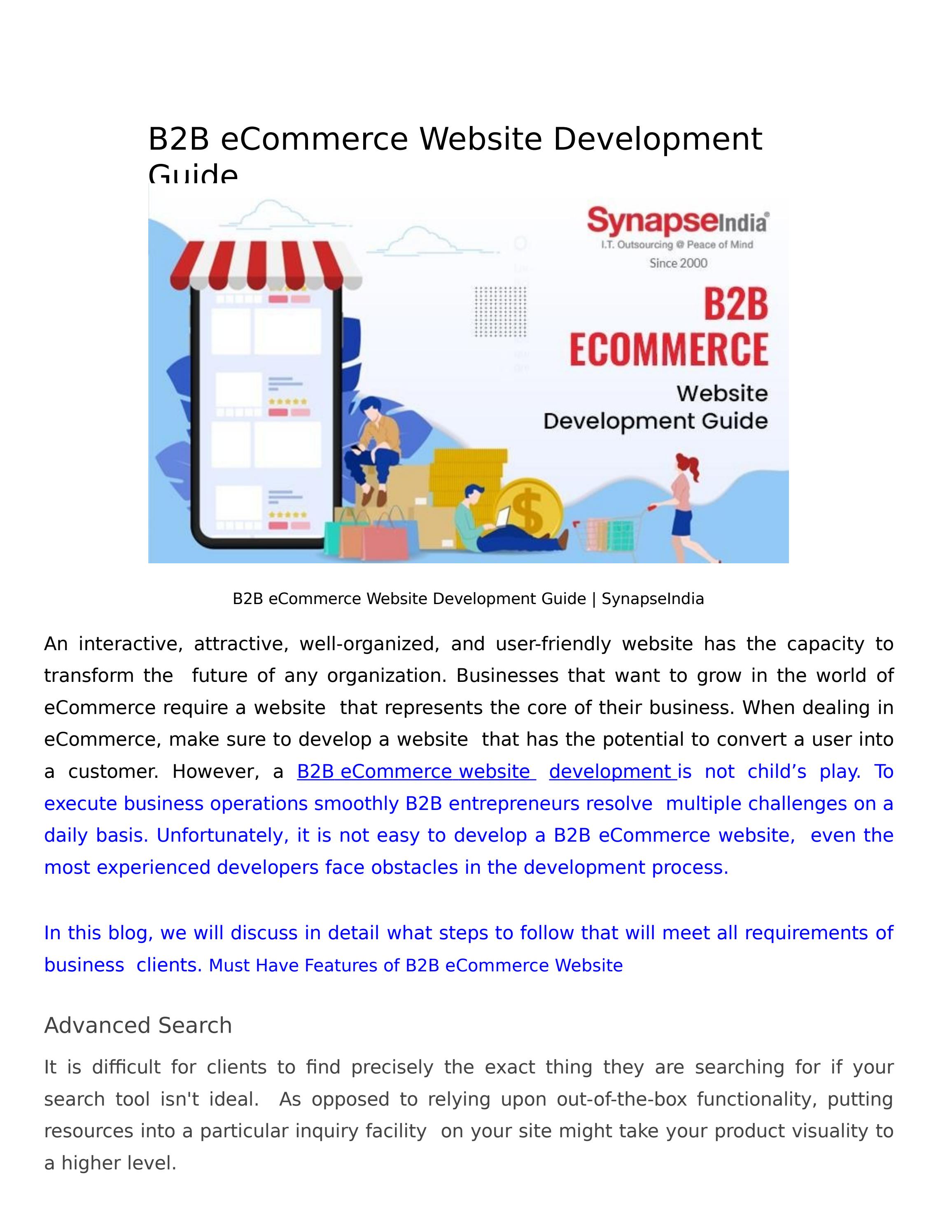 B2B eCommerce Website Development Guide PPT by Synapseindia - Issuu