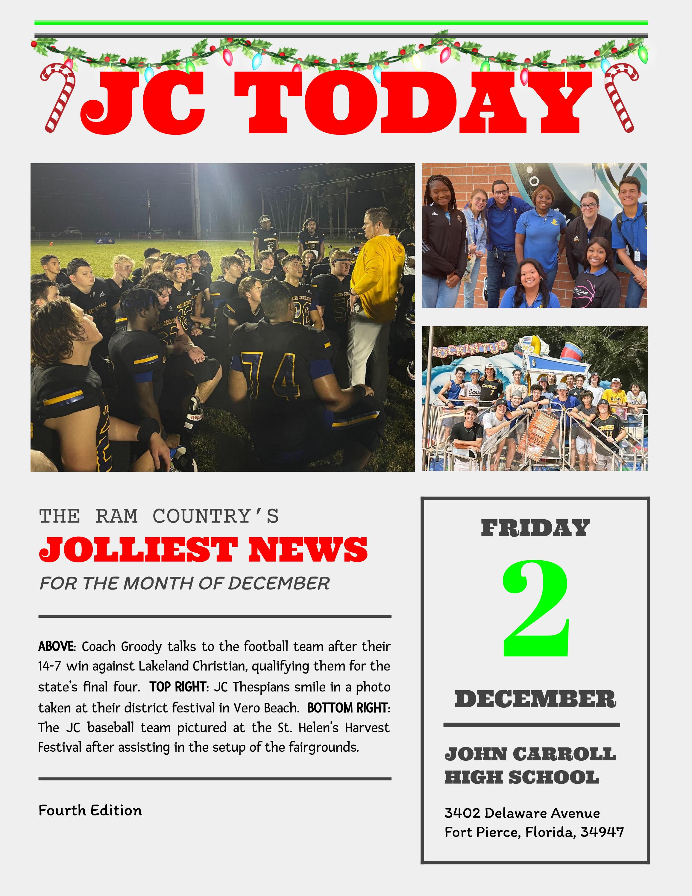 JC Today Student Newspaper - December 2022 by johncarrollhs - Issuu
