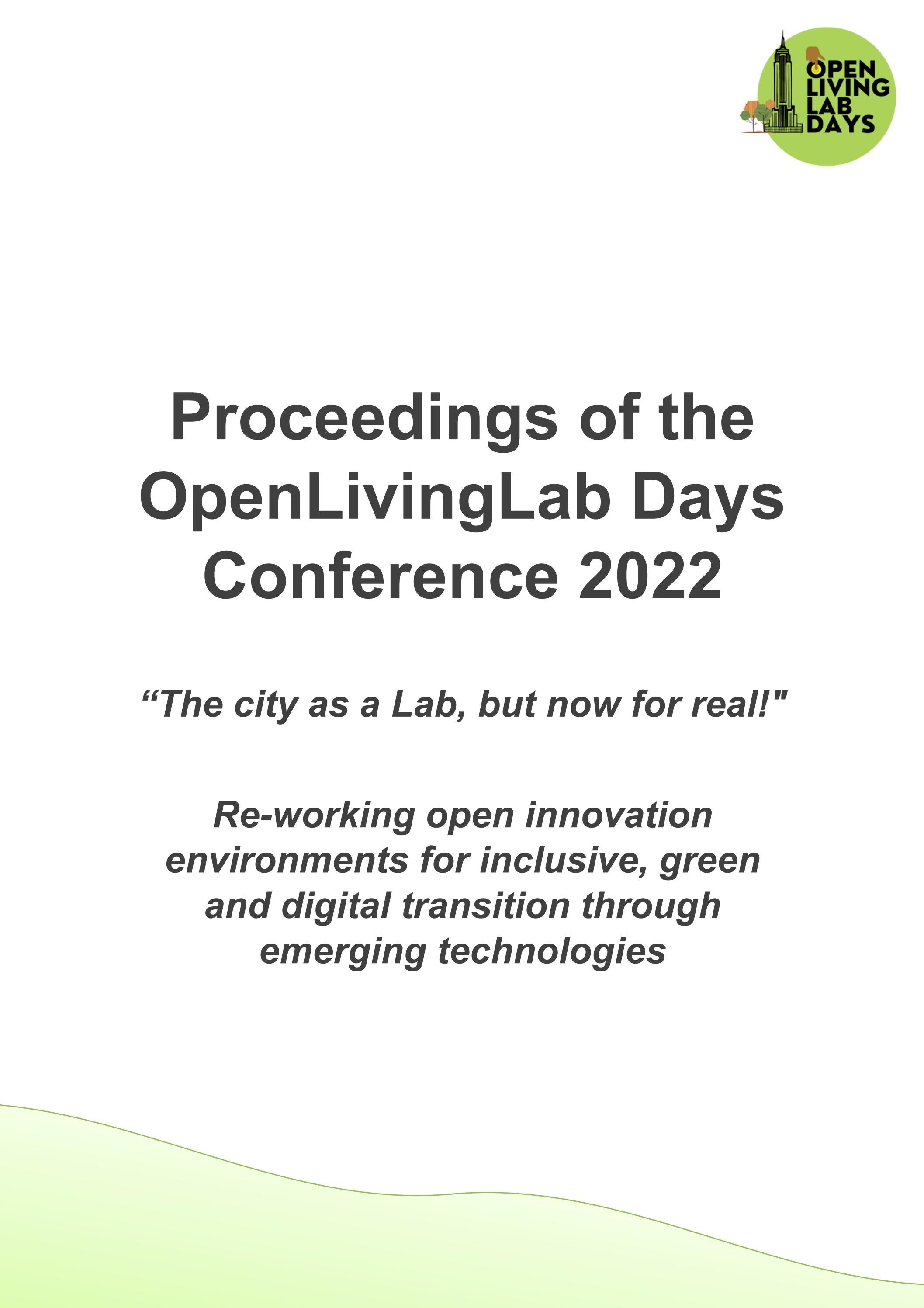 OpenLivingLab Days 2022 Conference Proceedings by European Network of Living Labs - Issuu
