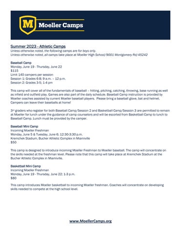 Moeller Camps by Archbishop Moeller High School - Issuu