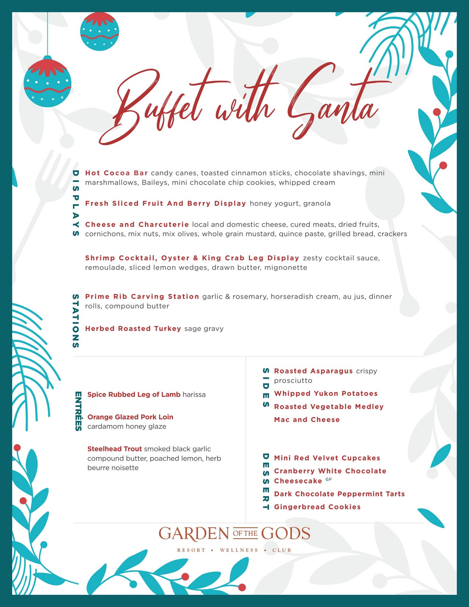 Buffet with Santa 2pm-6pm by gardenofthegodsresortandclub - Issuu
