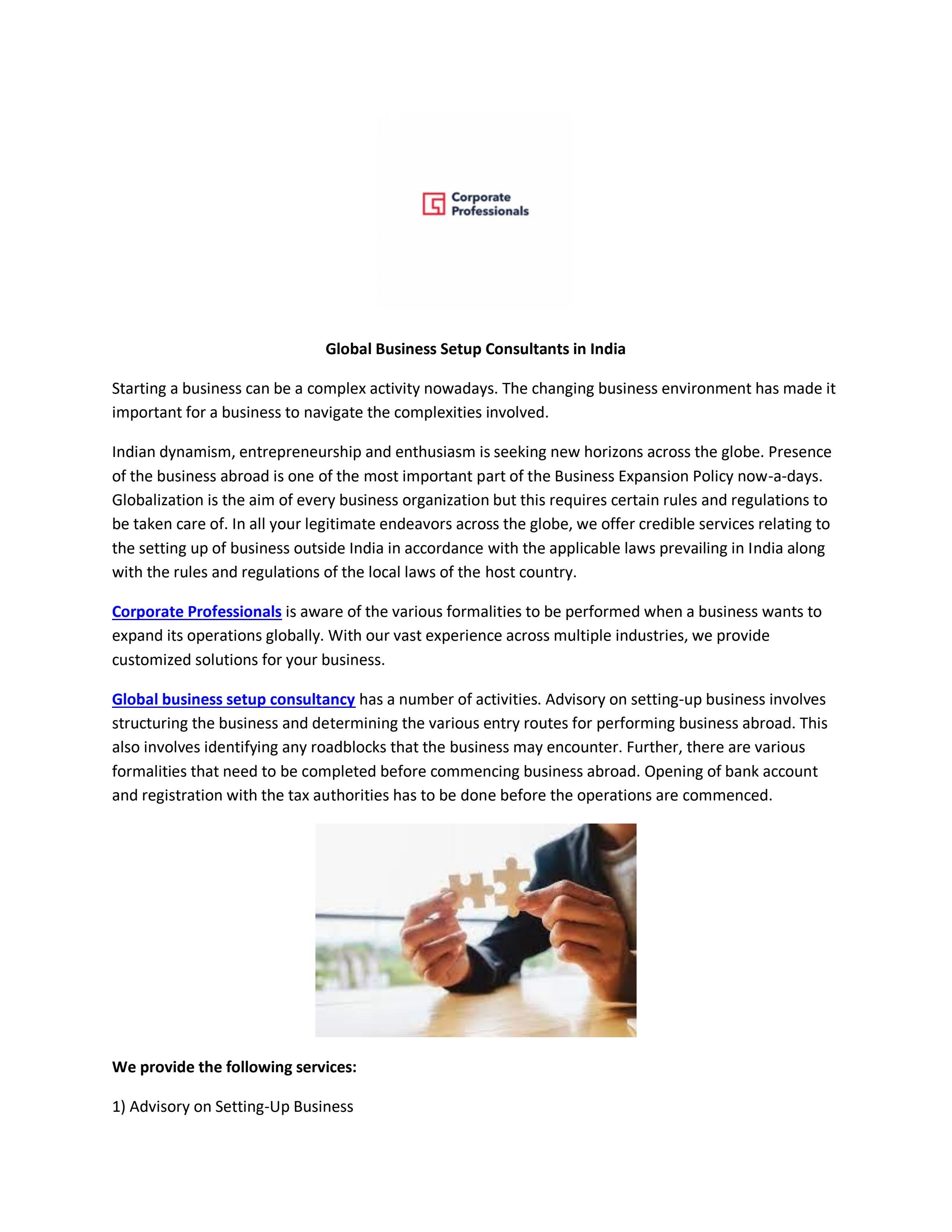 Global Business Setup Consultants in India by Corporate Professionals - Issuu