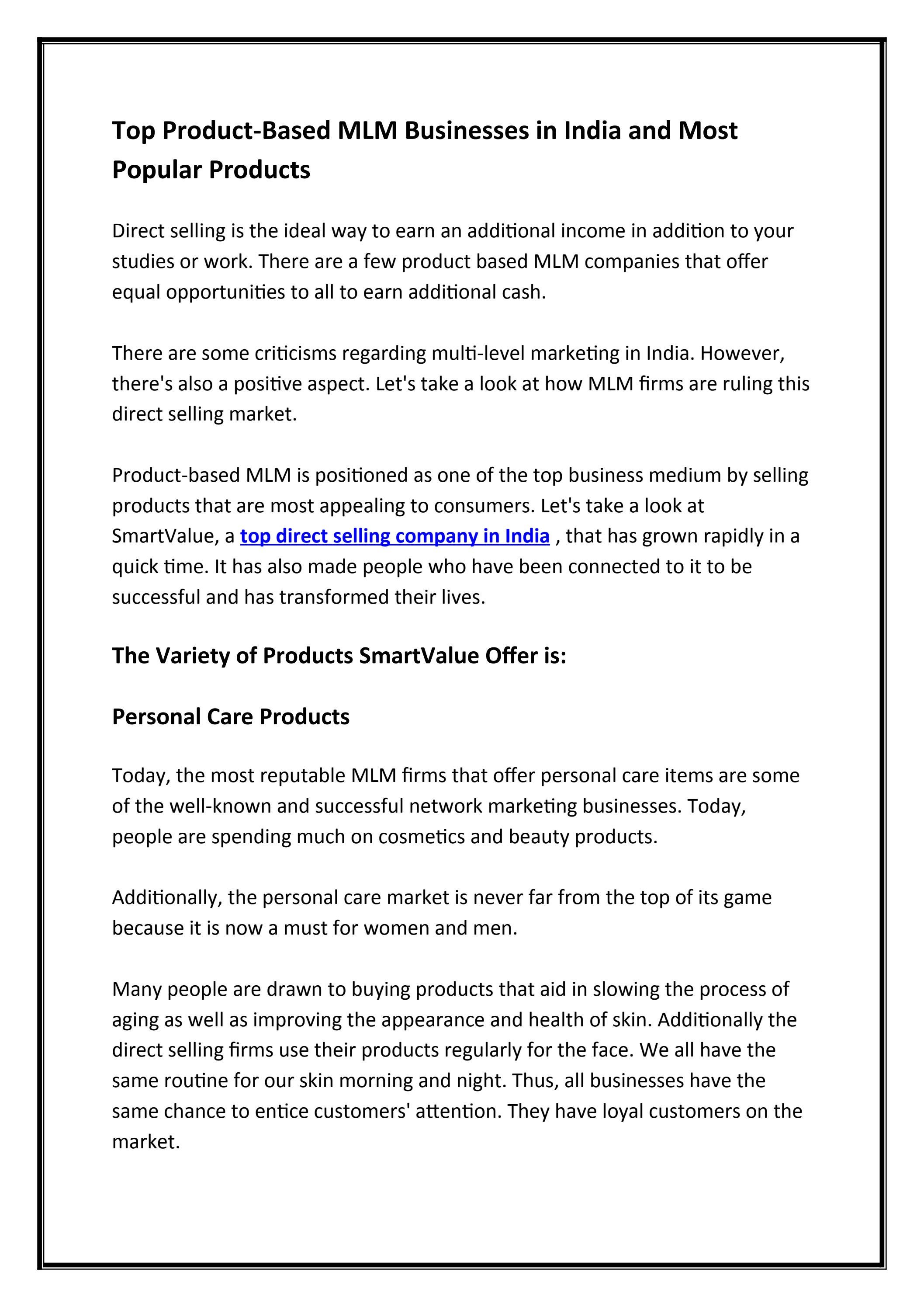 The tiTop Product-Based MLM Businesses in India and Most Popular ...