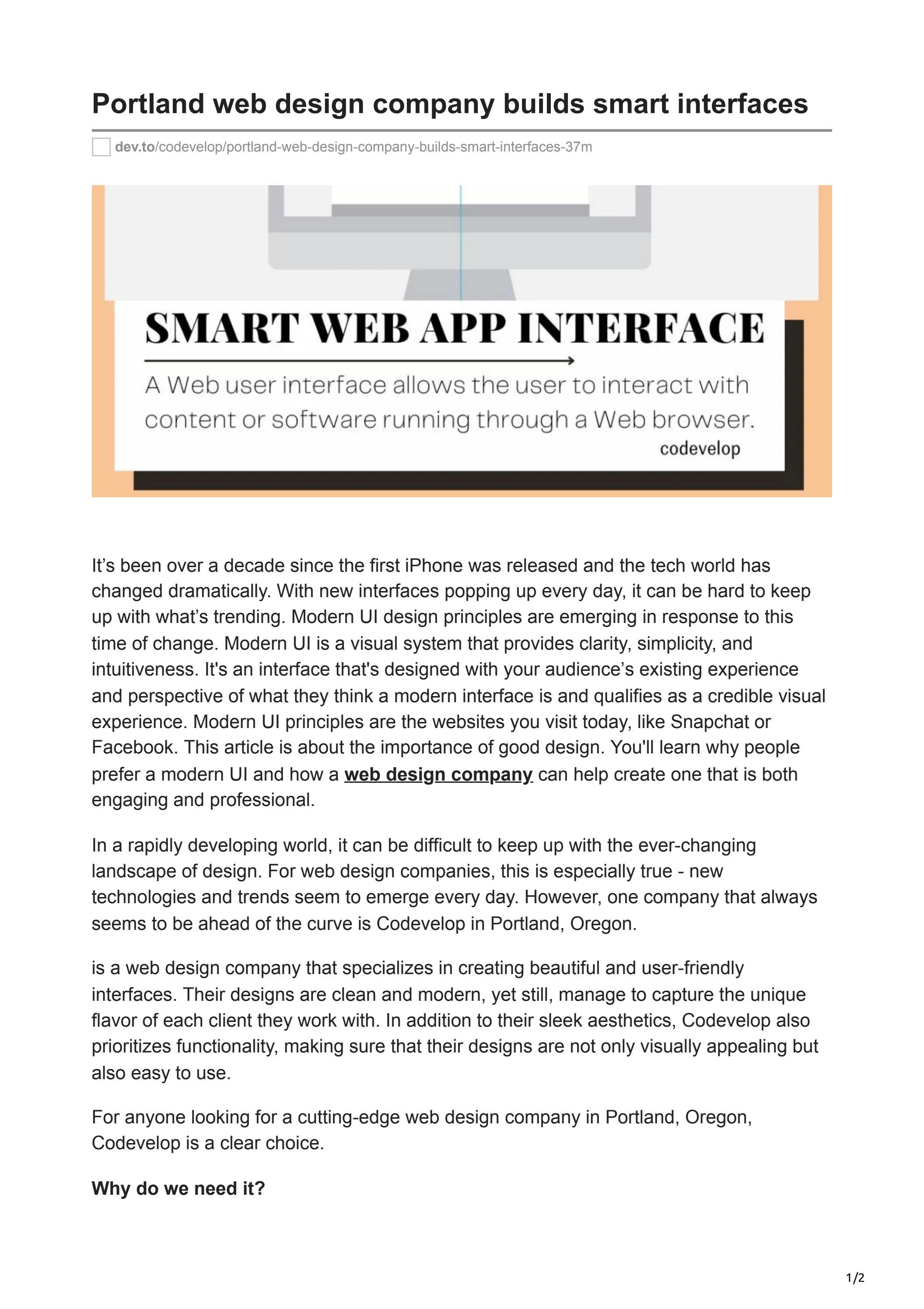 Portland web design company builds smart interfaces by Codevelop us - Issuu Portland web design company builds smart interfaces by Codevelop us - Issuu