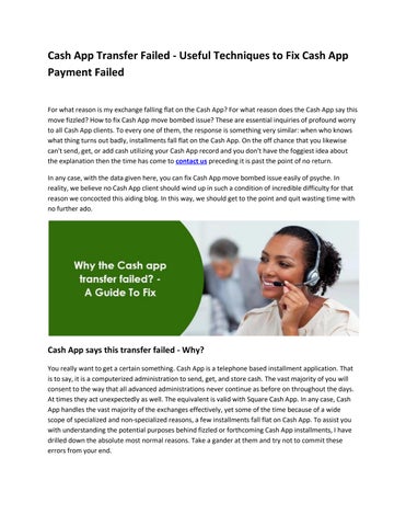 Cash App Transfer Failed - Useful Techniques to Fix Cash App Payment ...