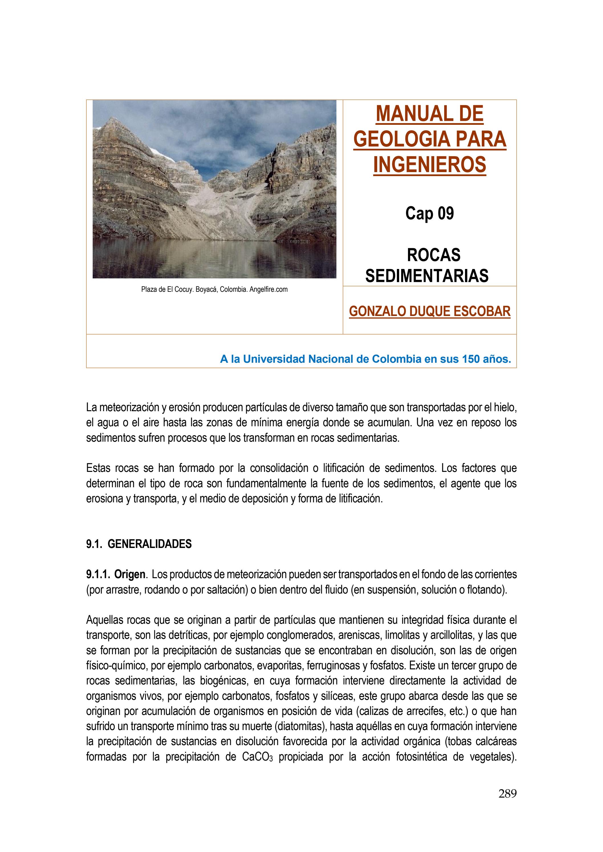 Manual de geología- Cap 09. Rocas Sedimentarias. by Gonzalo Duque ...