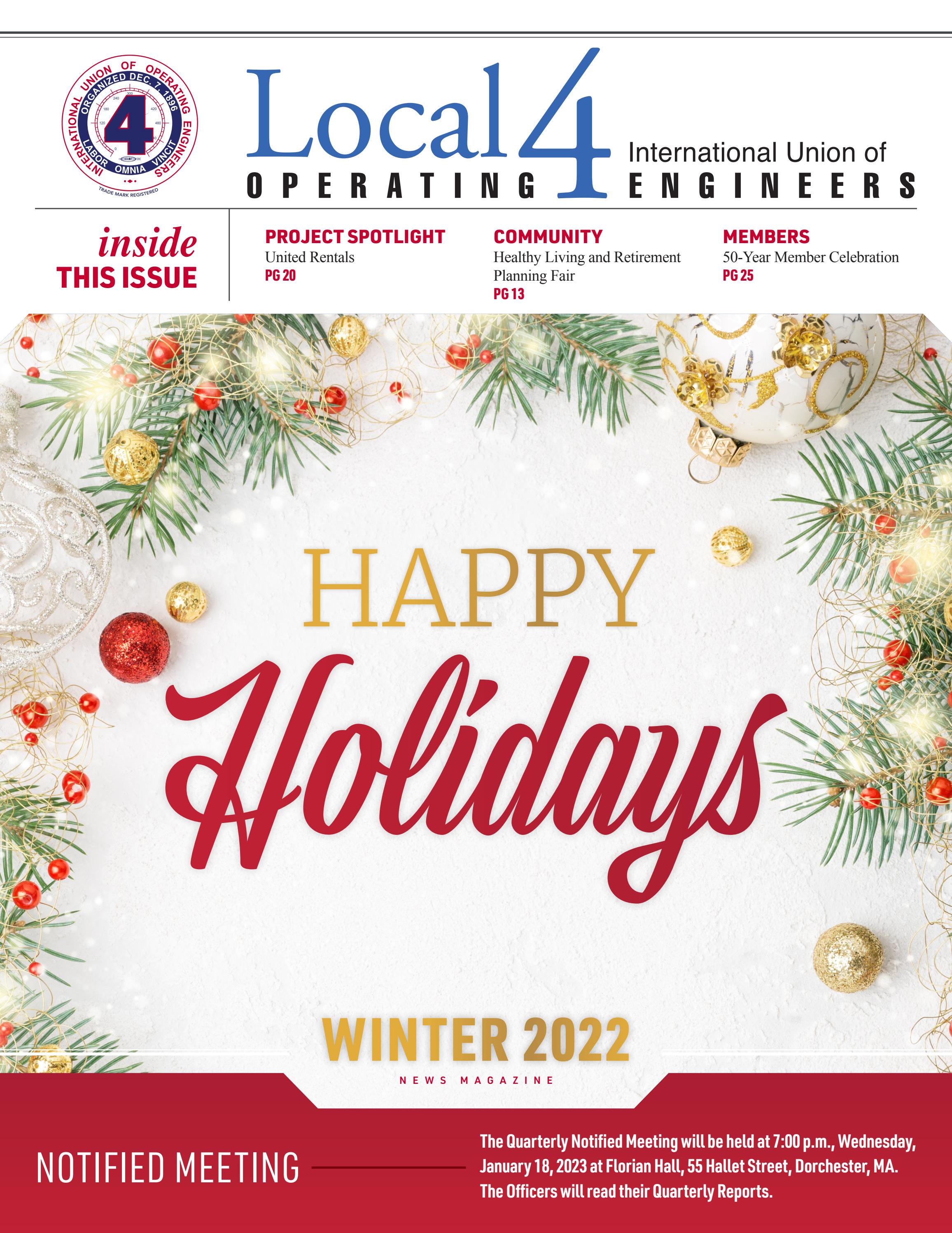 Operating Engineers Local 4 Winter 2022 News Magazine by ...